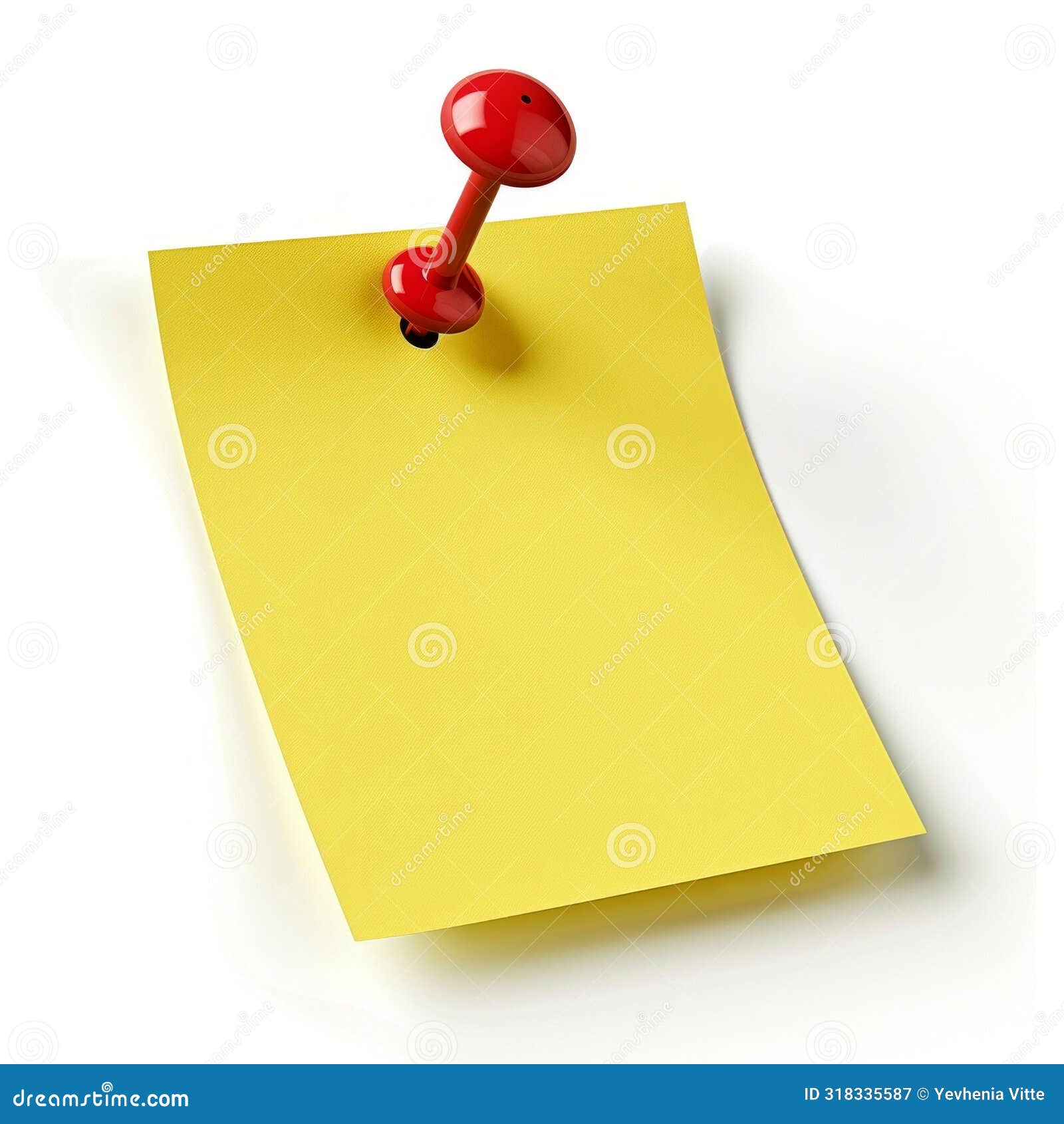 Yellow Sticky Note Pinned with a Red Pushpin. Generative Ai Stock ...