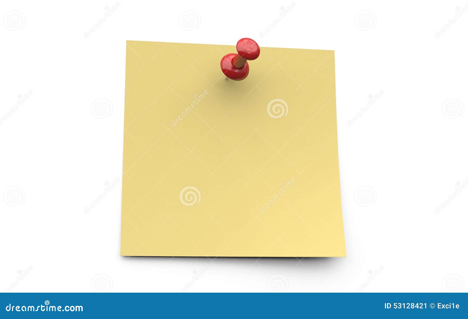 Yellow Sticky Note with Red Pin Stock Illustration - Illustration of ...