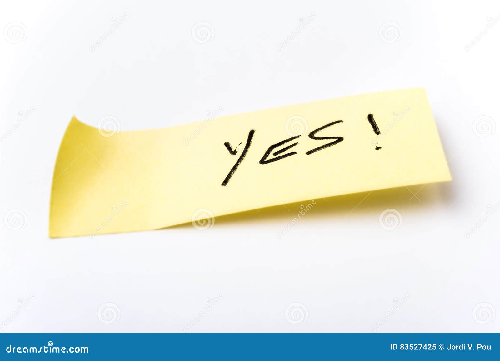 Yellow Sticky Note Saying Yes. Stock Image - Image of yellow, post ...