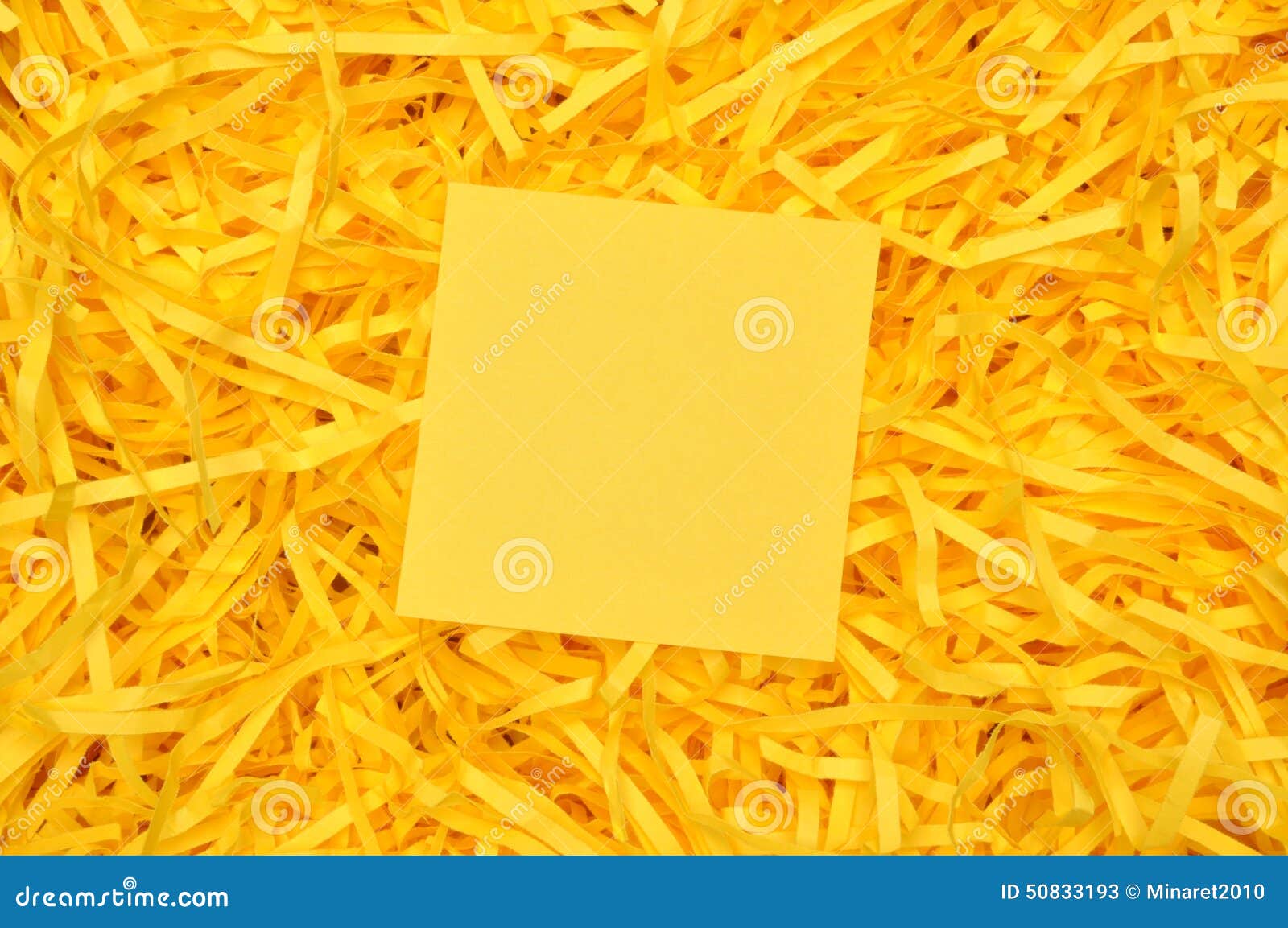Yellow Sticky Note on Shredded Paper Stock Image - Image of paperwork ...