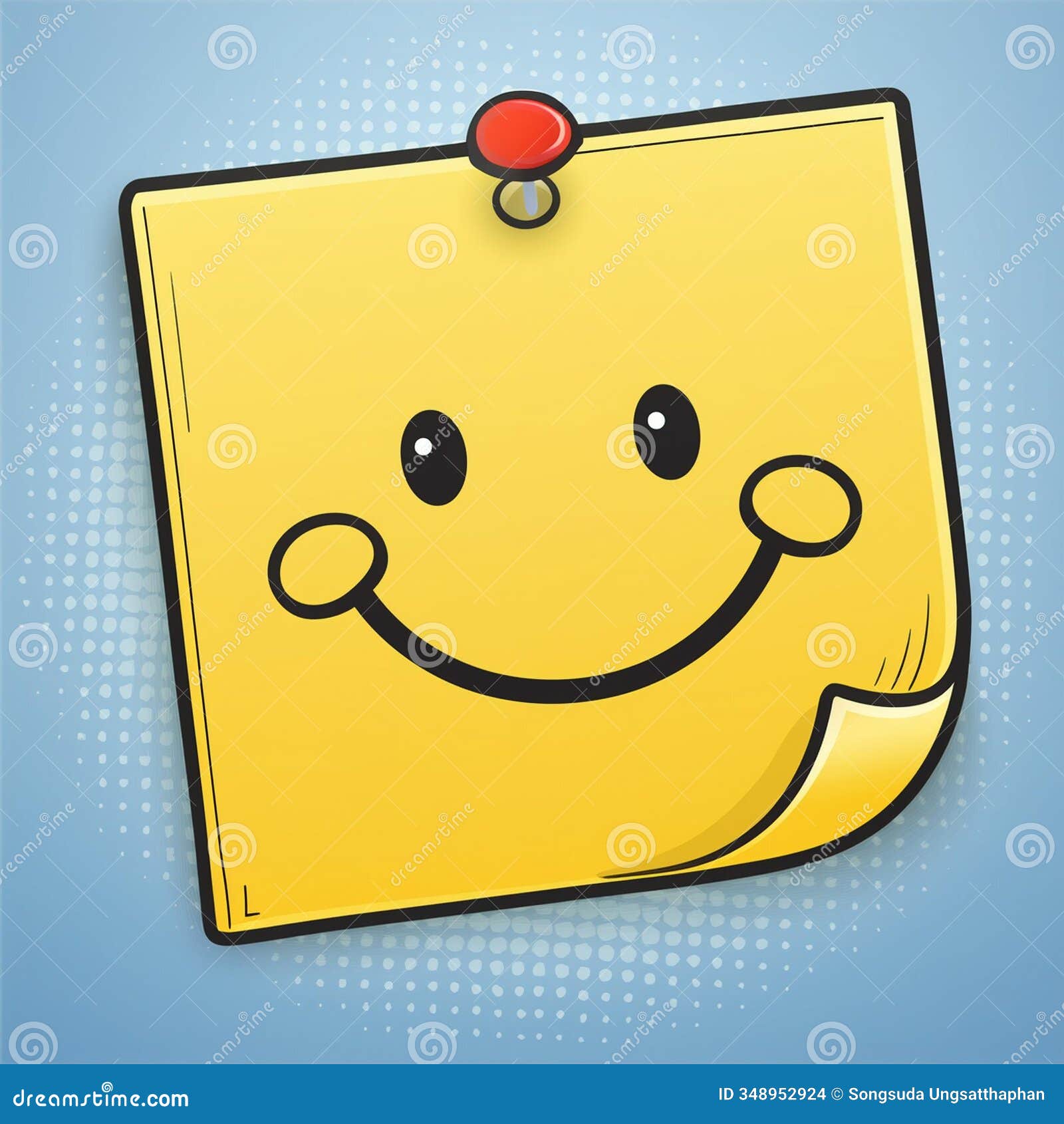 Yellow Sticky Note with Smile Happiness Satisfaction Vector Stock ...