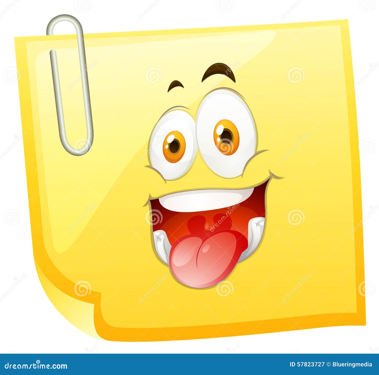 Yellow Sticky Note with Smiling Face Stock Vector - Illustration of ...