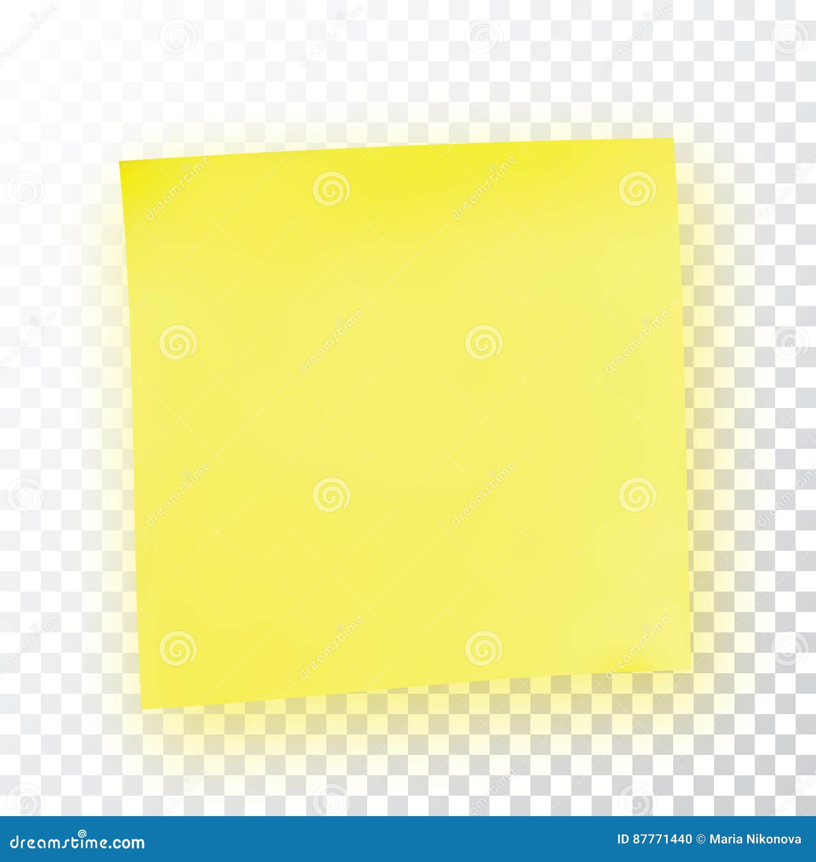 Yellow Sticky Note. Template for Your Projects Stock Vector ...