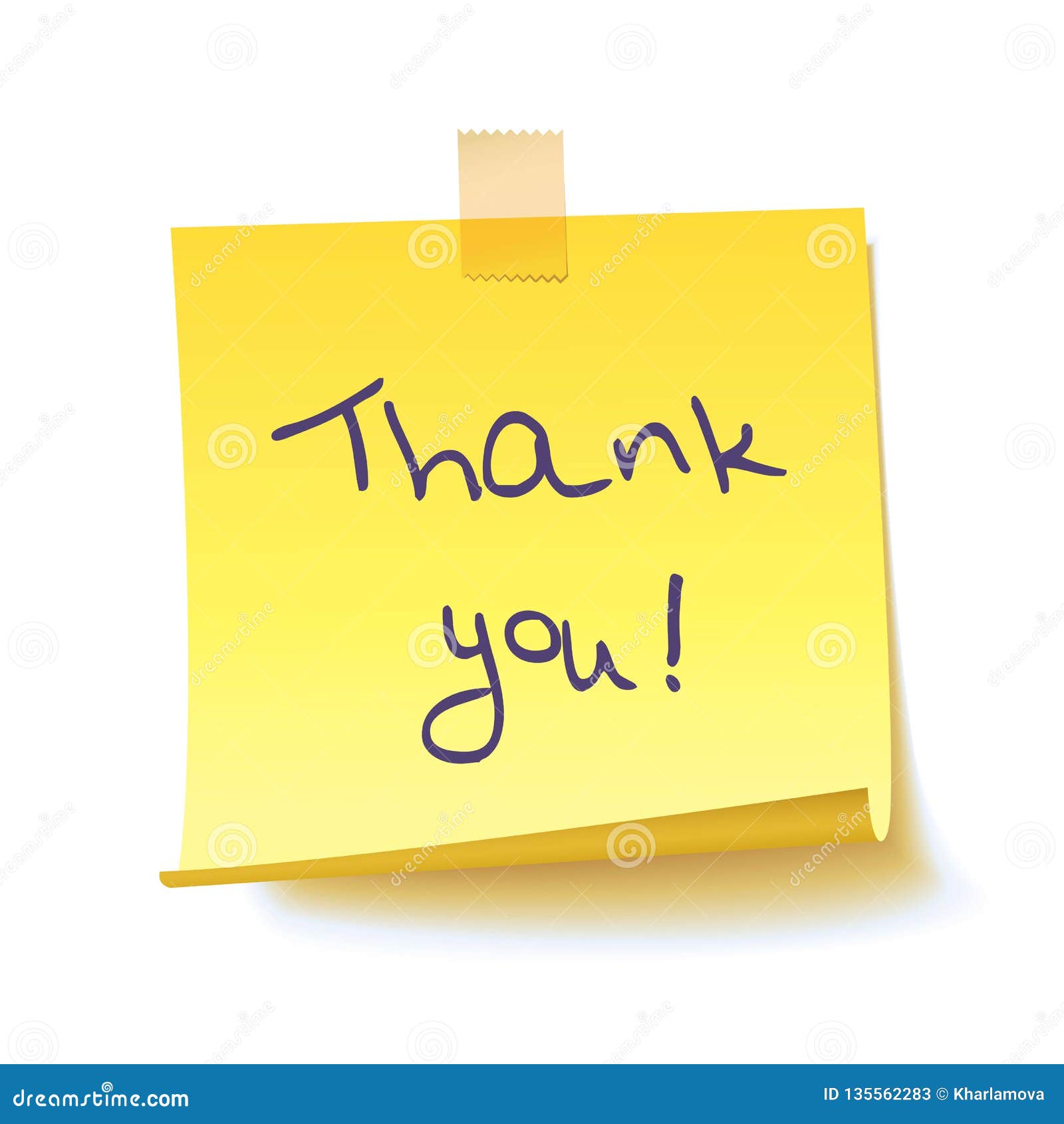 Yellow Sticky Note With Text `Thank You!` Stock Vector - Illustration ... Yellow Sticky Note With Text `Thank You!` Stock Vector - Illustration ...