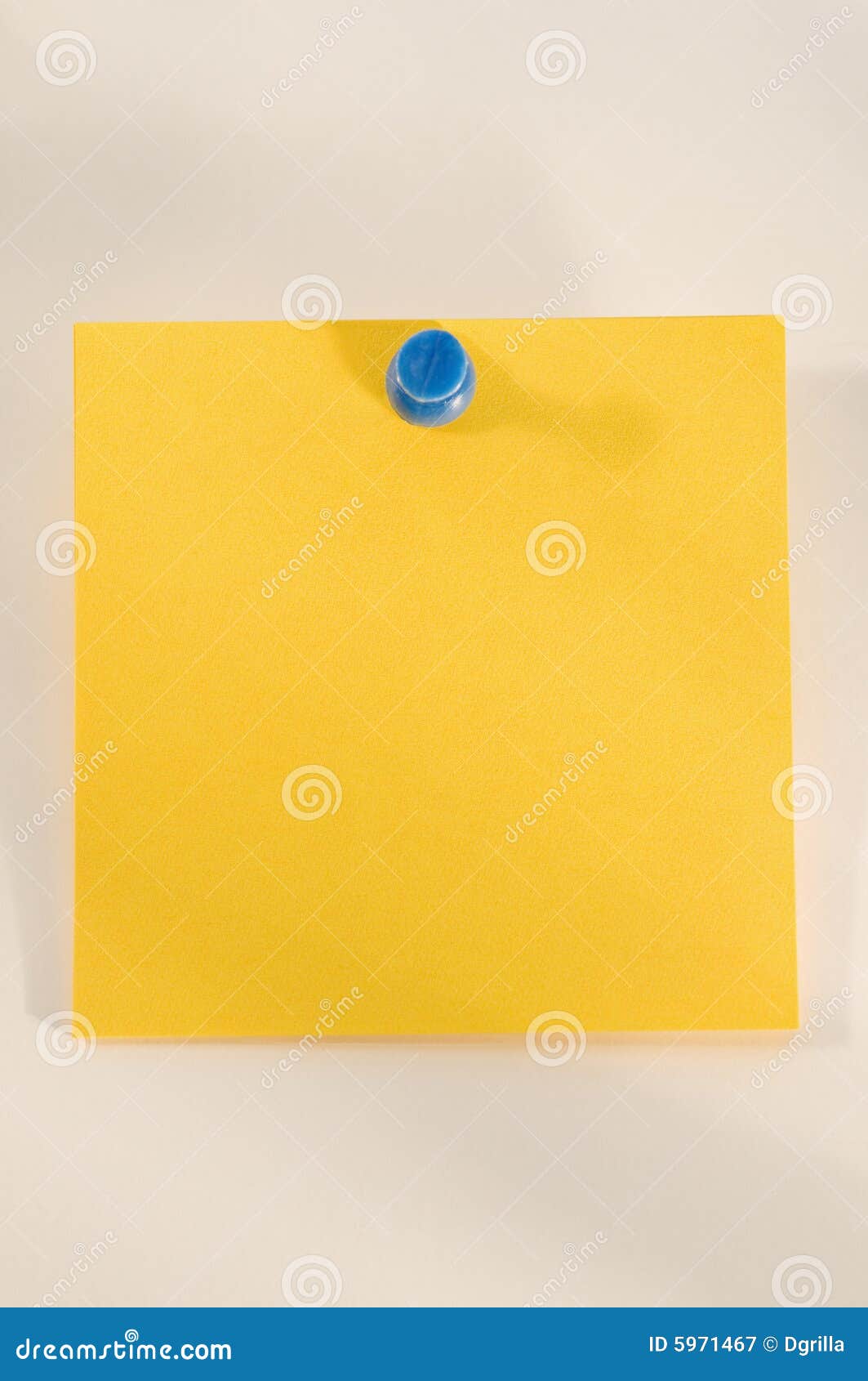 Yellow Sticky Note With Thumbtack Stock Image - Image of recollection ...