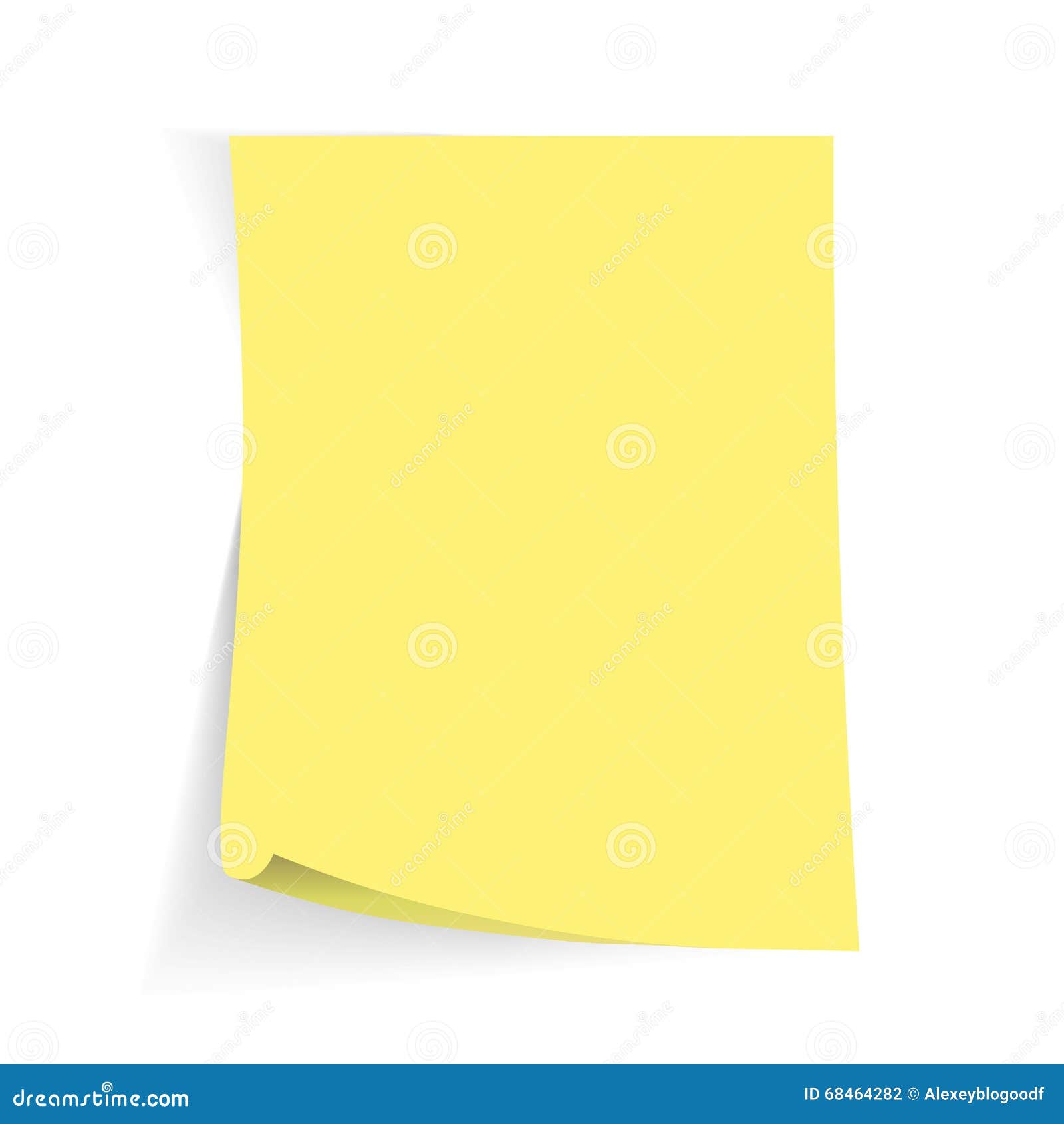 Yellow Sticky Note with Transparent Shade Stock Vector - Illustration ...