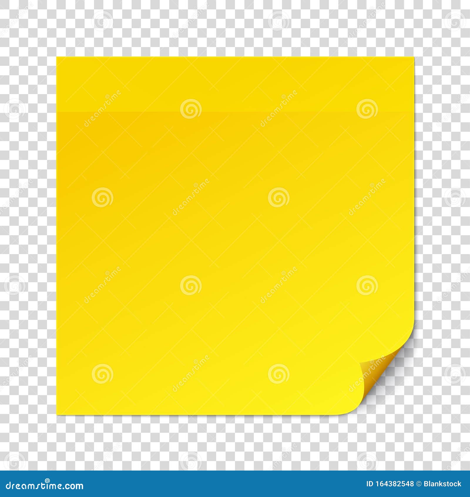 Yellow Sticky Note on Transparent Texture Background. Removable Self ...
