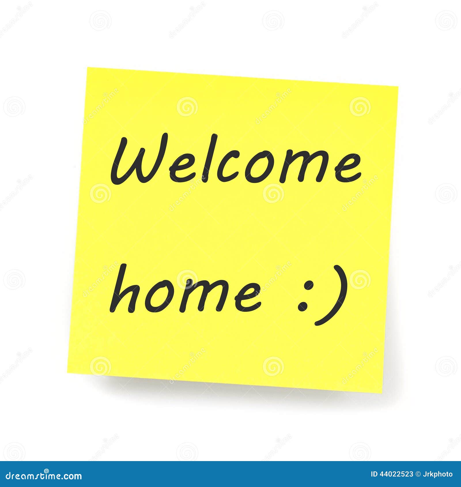 Yellow Sticky Note - Welcome Home Stock Image - Image of message, text ...