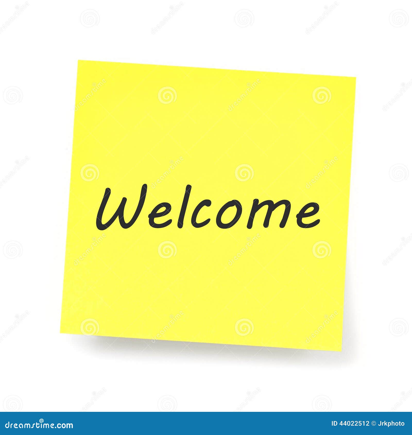 Yellow Sticky Note - Welcome Stock Photo - Image of clipping, text ...