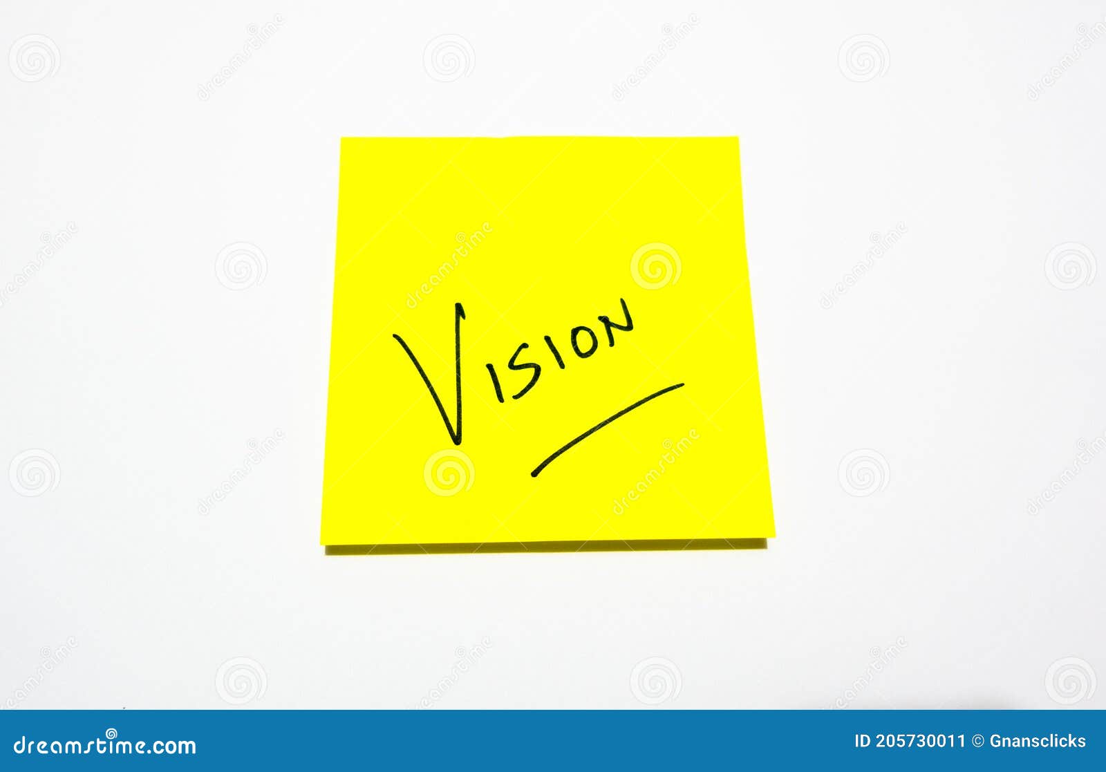 Vision Hand Written on Sticky Note Stock Image - Image of goal, sticky ...
