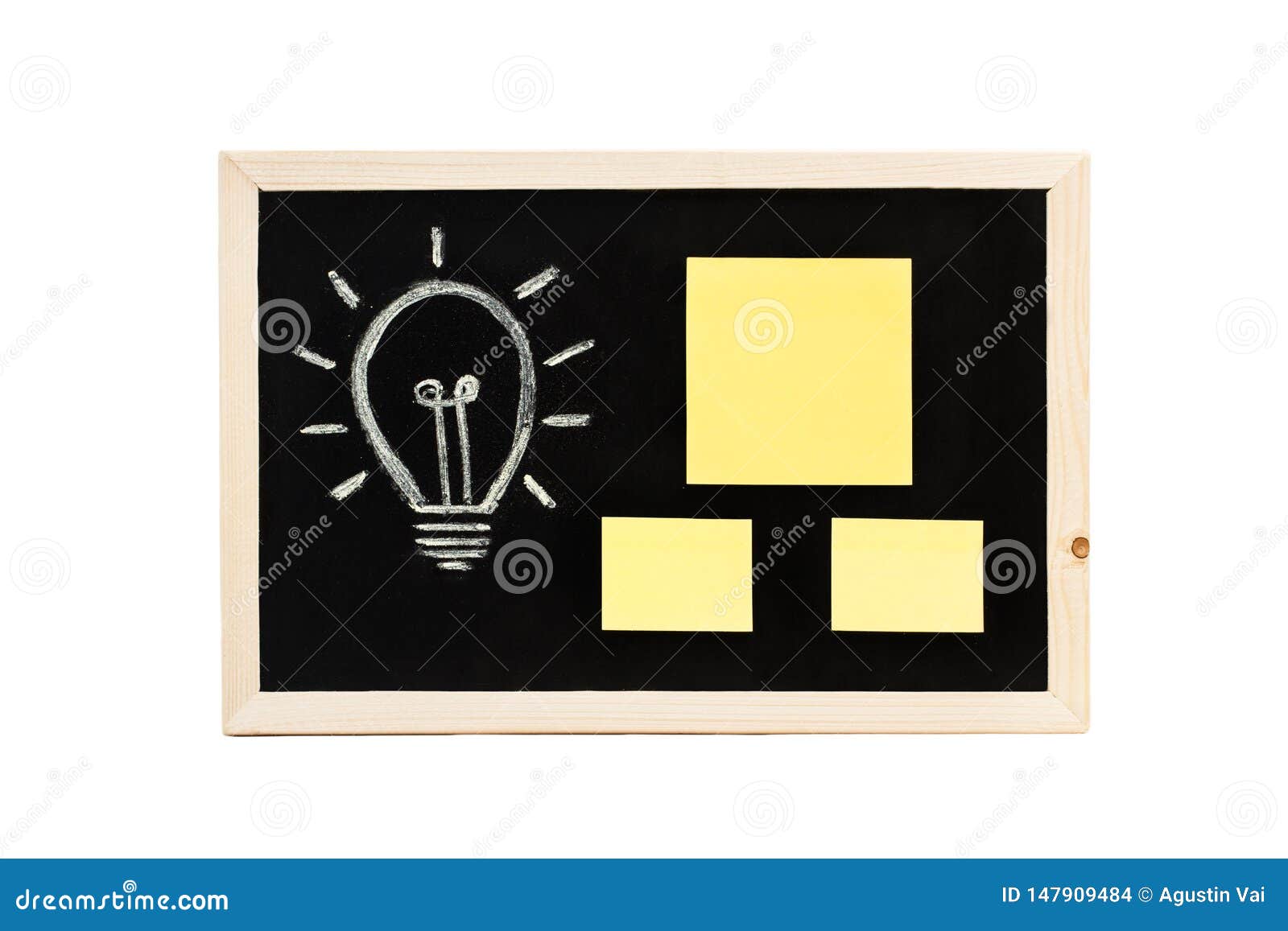 Yellow Sticky Notes and a Draw of a Light Bulb Stock Photo - Image of ...