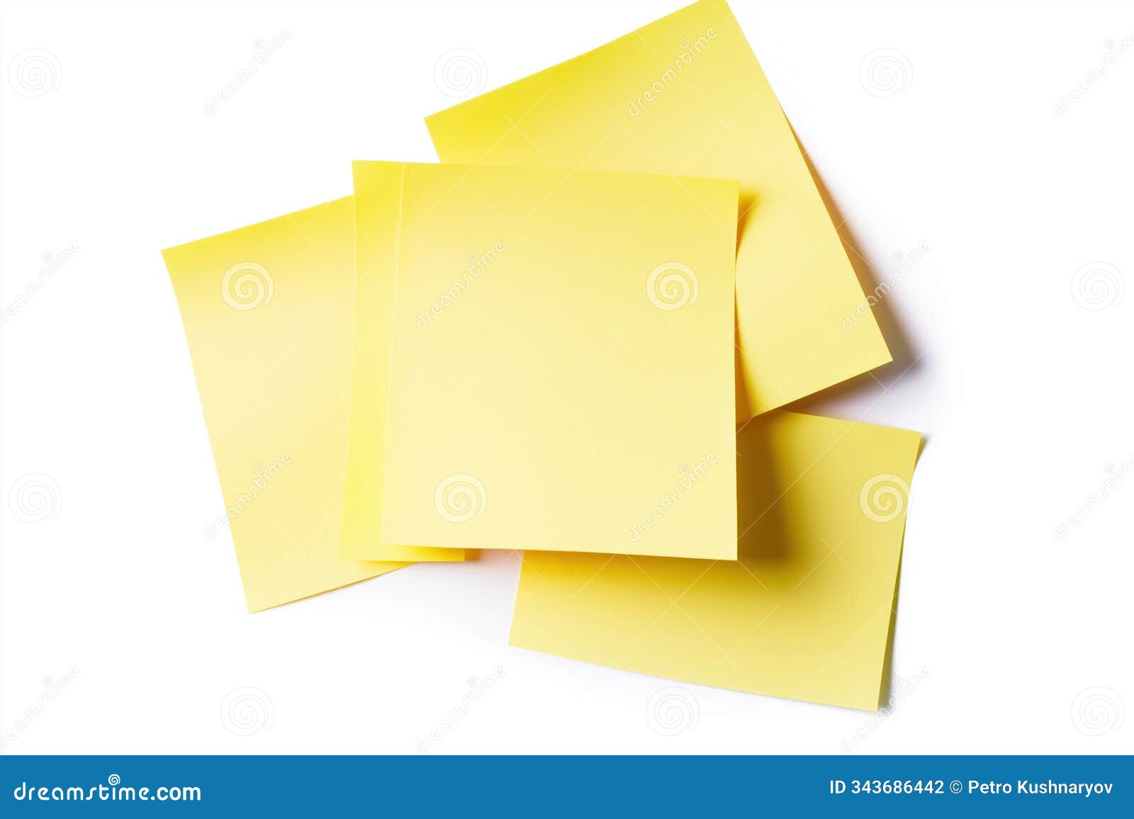 Yellow Sticky Notes in Various Sizes Stacked on Isolated Transparent ...