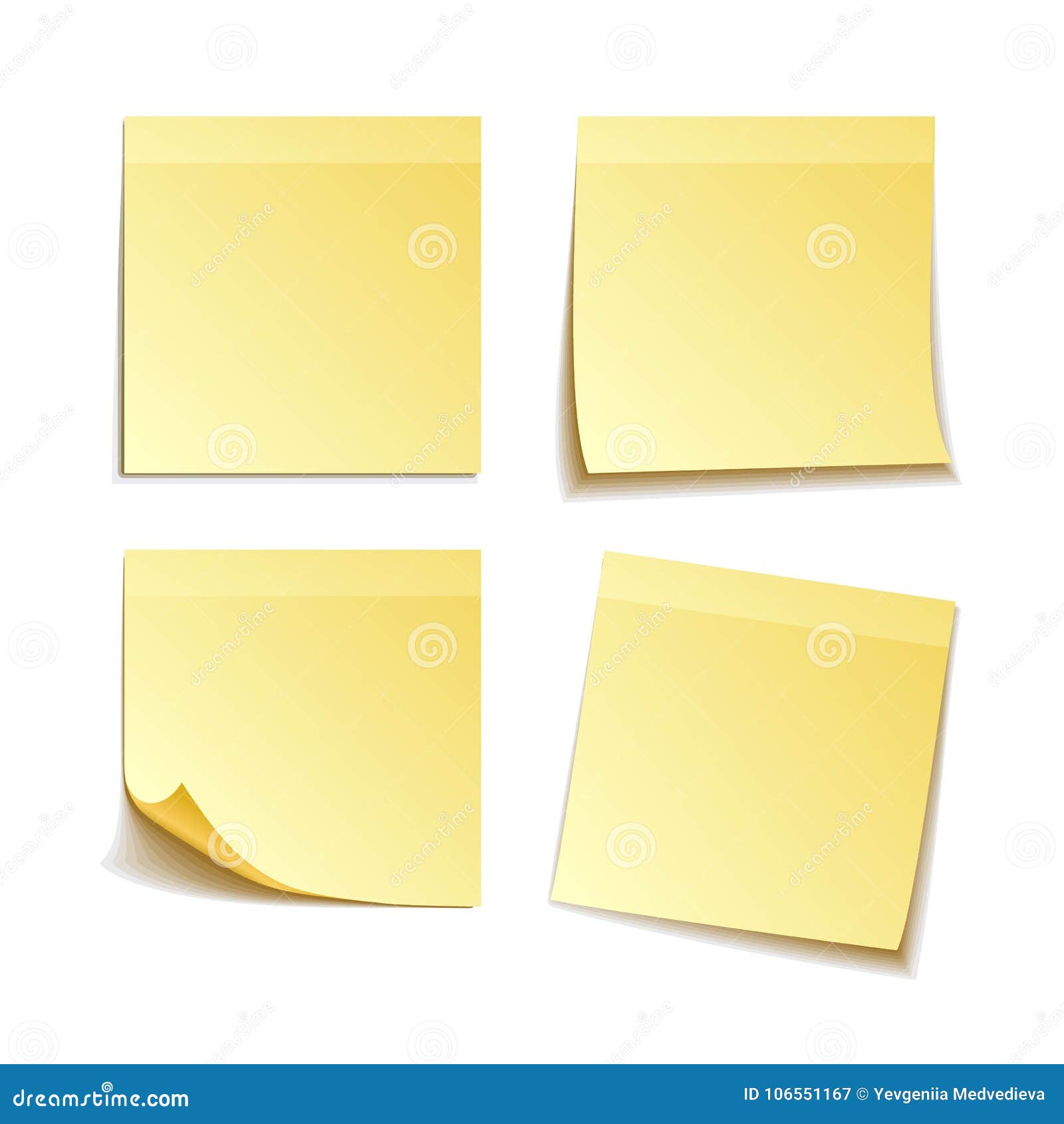 Yellow Sticky Notes, Vector Illustration Stock Vector - Illustration of ...