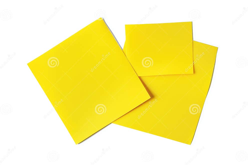 Yellow Sticky Post-it Notes Stacked in Triangular Formation. Vibrant ...