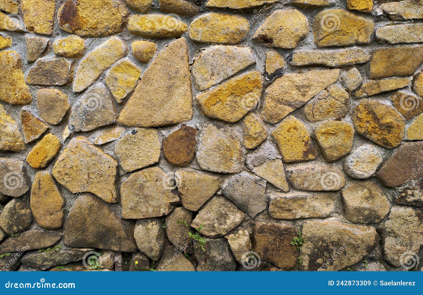 Yellow Stone Wall Texture Background Stock Image - Image of process ...