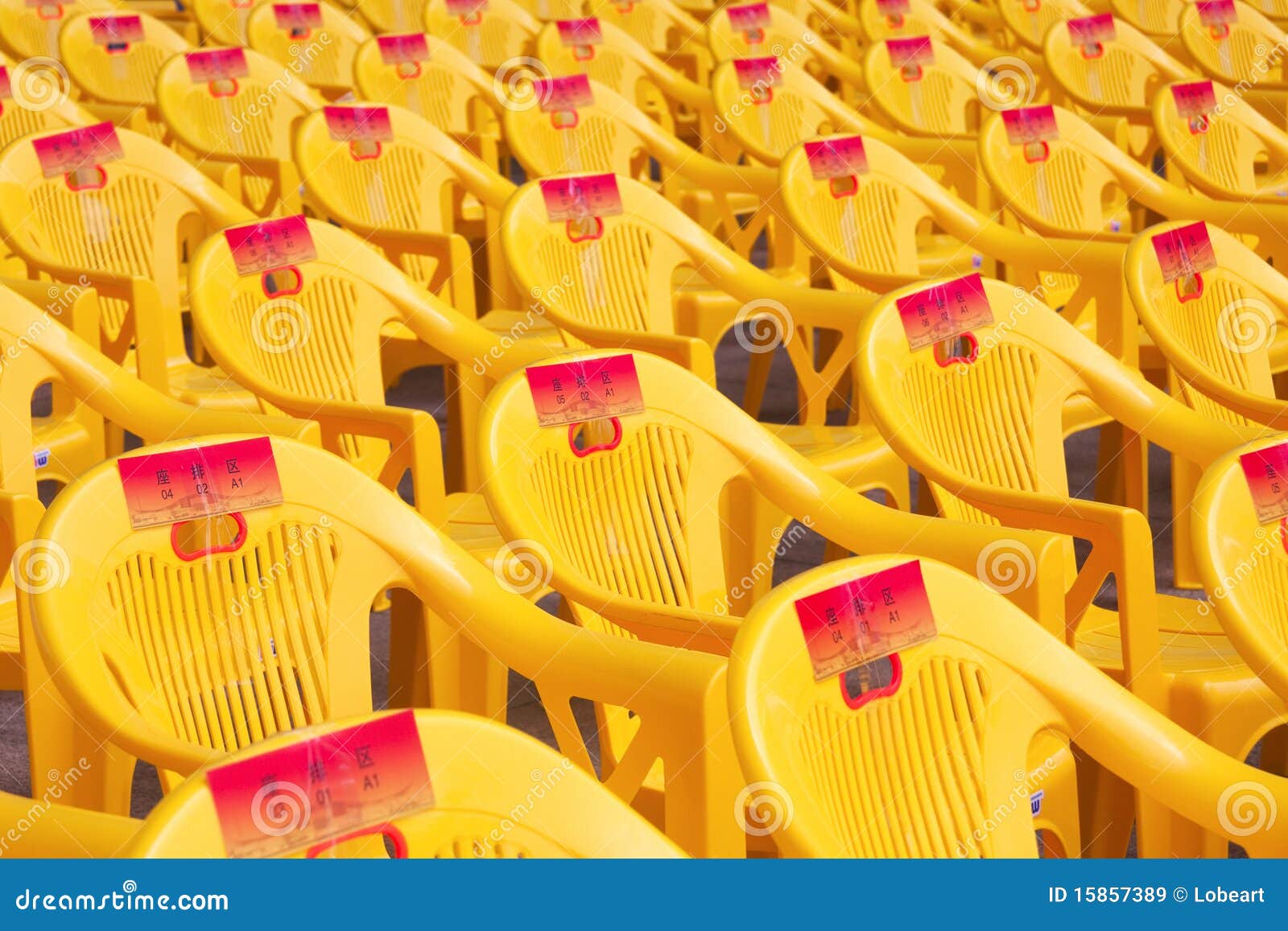 Yellow stools stock image. Image of plastic, ground, orderly - 15857389