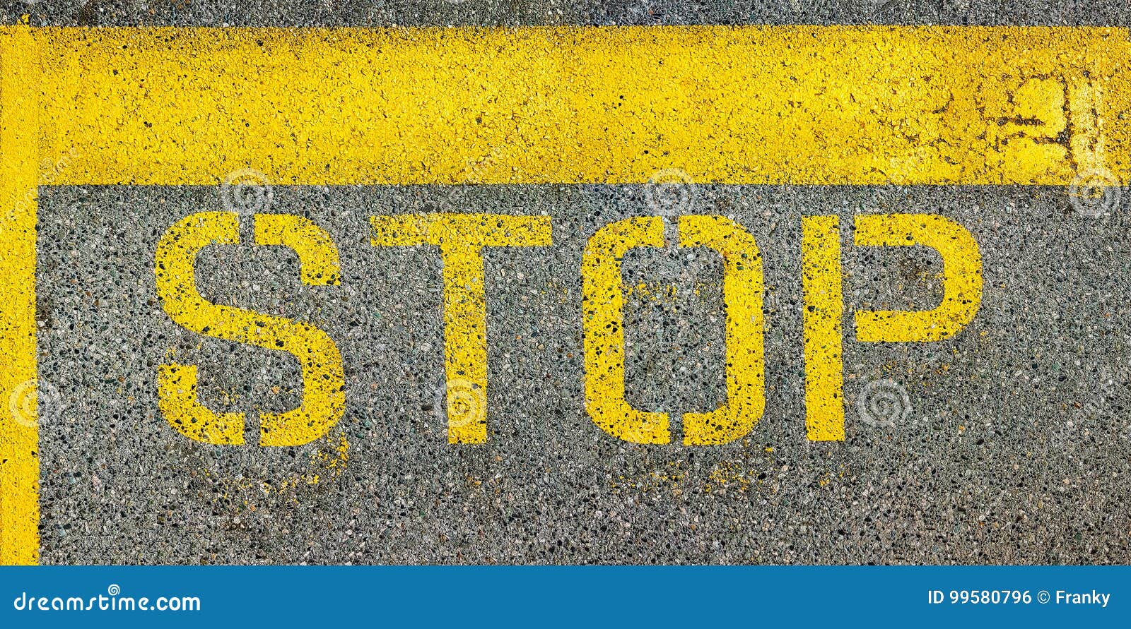 Stop Line Painted on Asphalt Stock Photo - Image of ground, place: 99580796