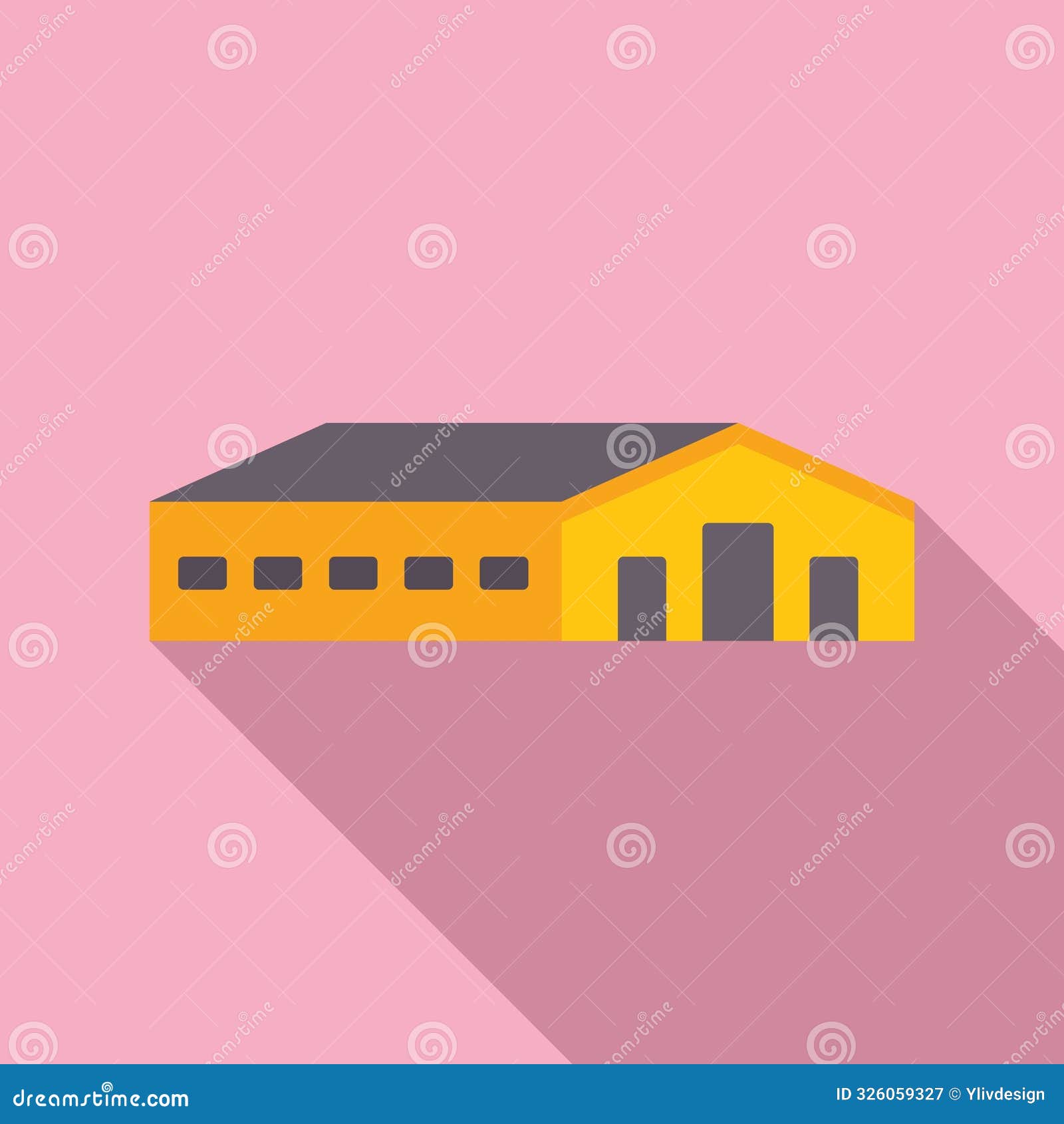 Yellow Storage Warehouse Building Showing Logistics Concept Stock ...