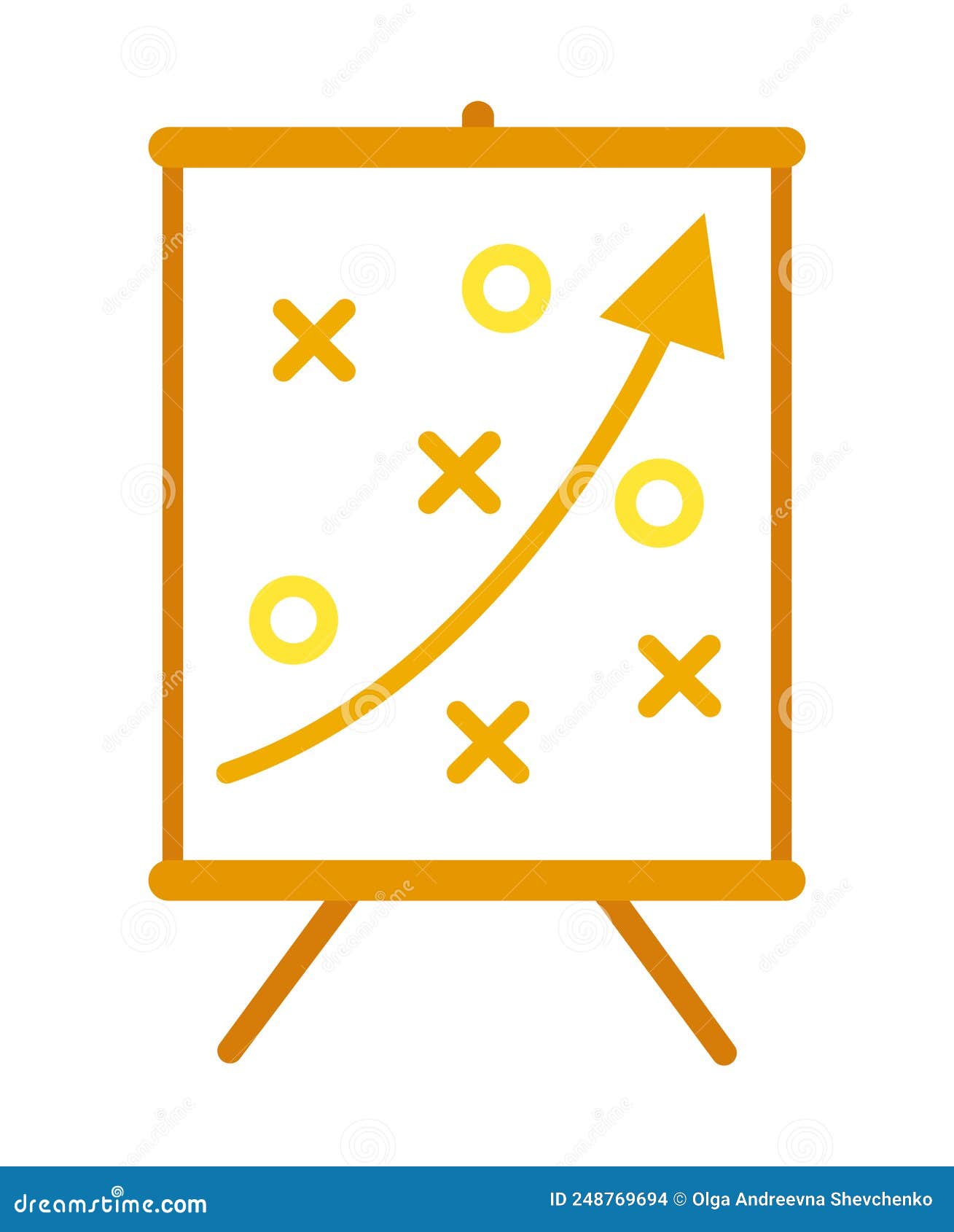 Yellow Strategy Drawn on a Whiteboard Concept Icon Stock Vector ...