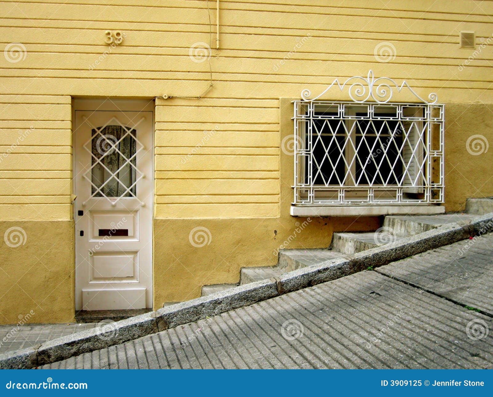 Yellow Street stock image. Image of europe, detail, residence - 3909125
