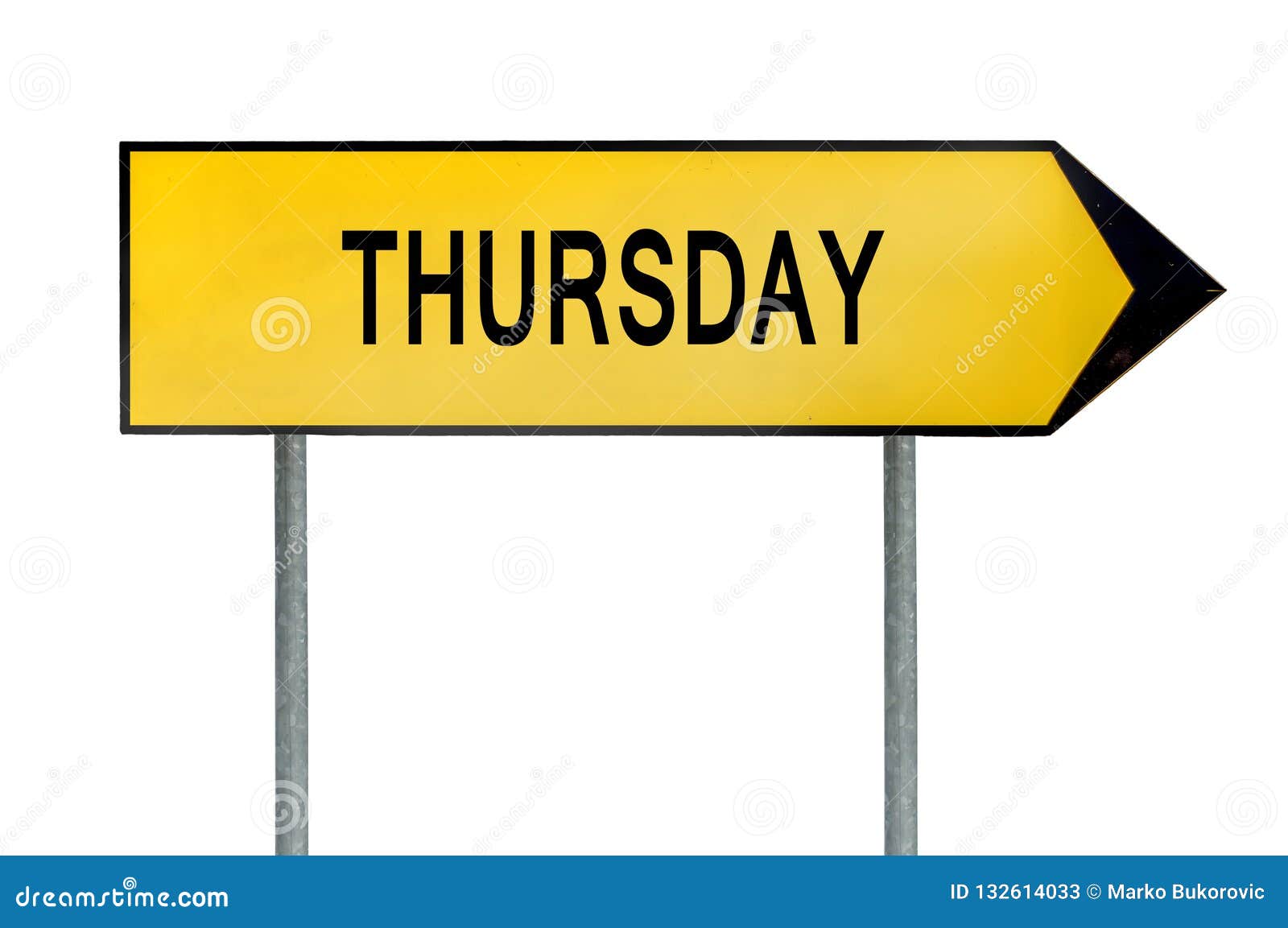 Yellow Street Concept Thursday Sign Stock Image - Image of destination ...