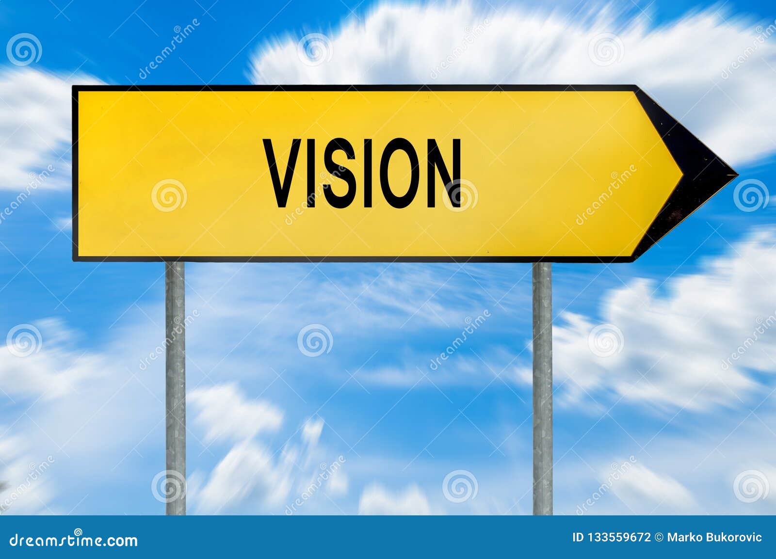 Yellow Street Concept Vision Sign Stock Photo - Image of opportunity ...