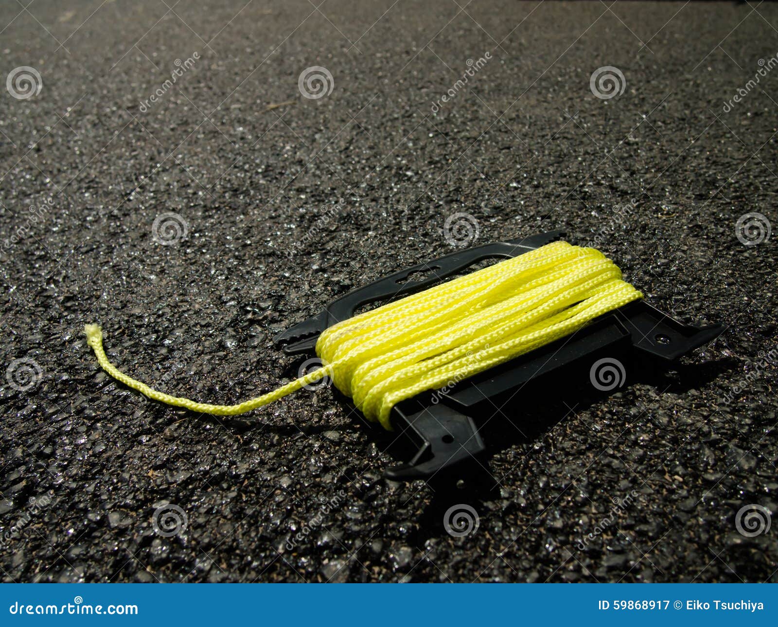 The Yellow String on the Ground at the Construction Site Stock Image ...