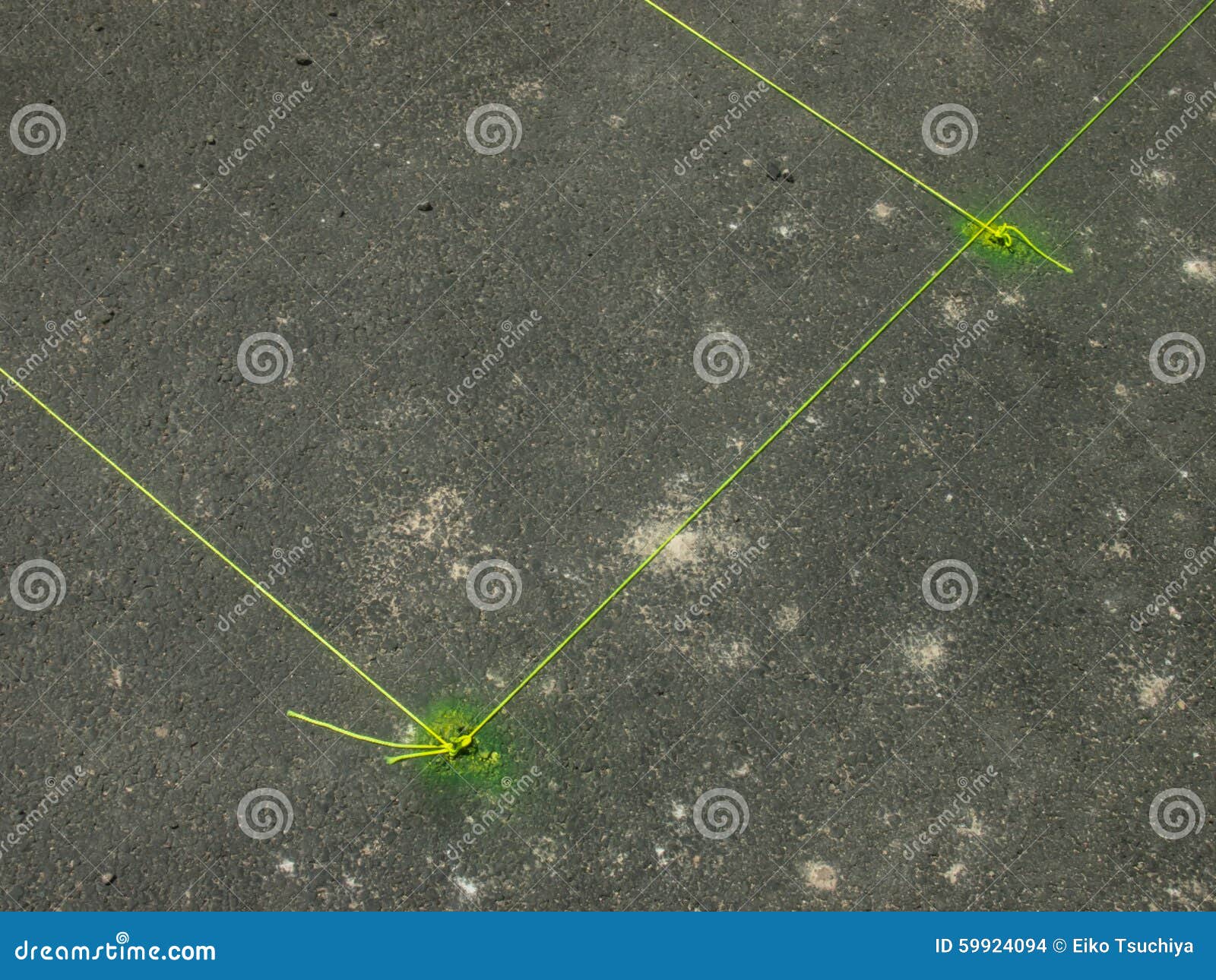 The Yellow String on the Ground at the Construction Site Stock Photo ...