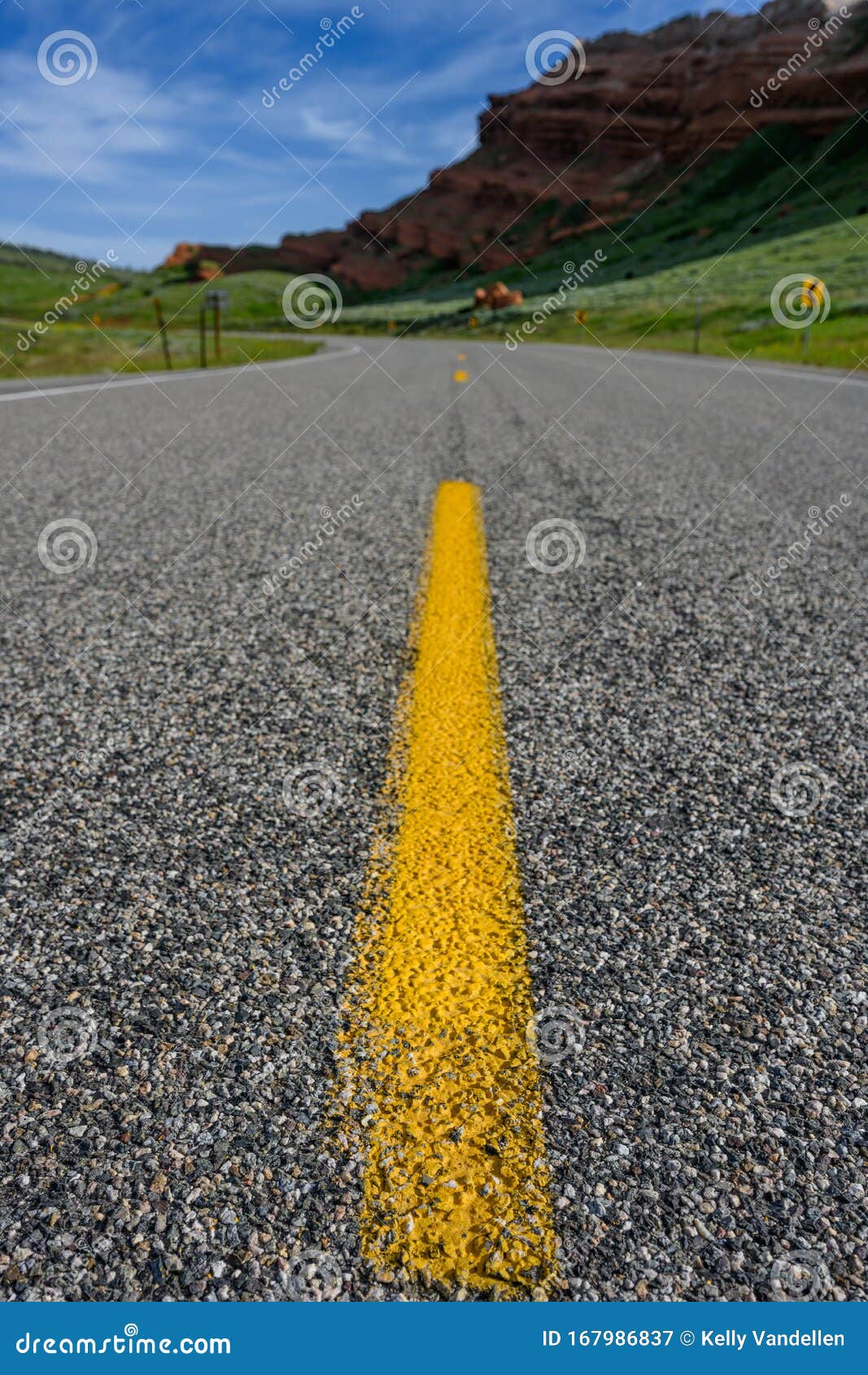 Yellow Stripe Red Rocks stock image. Image of rail, summer - 167986837