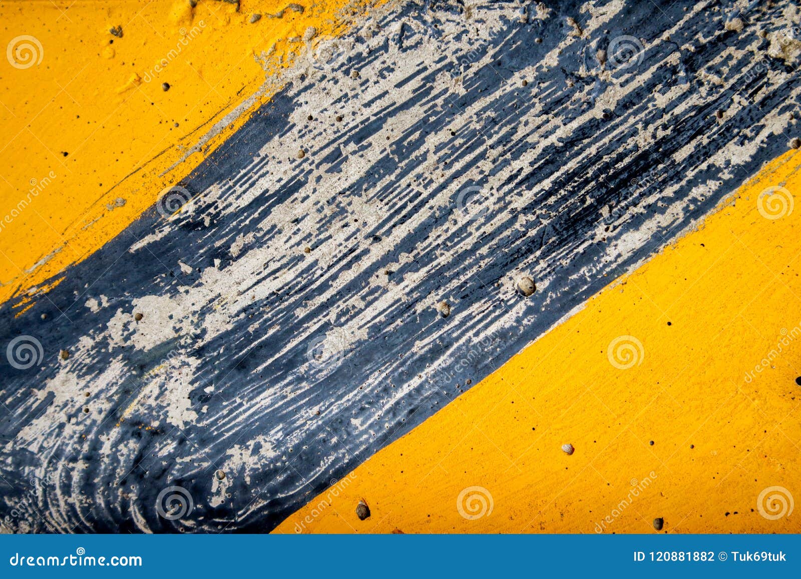 Yellow Striped Road Markings on Black Asphalt Stock Photo - Image of ...