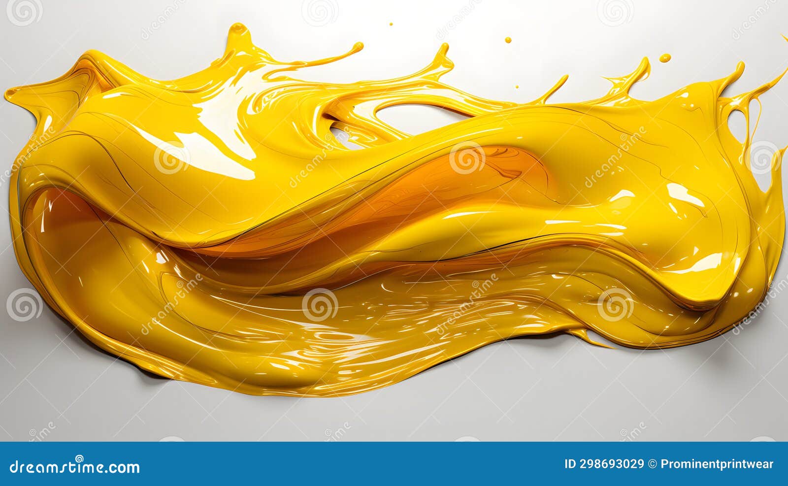 Yellow Stroke of Paint Isolated on Solid White Background Stock ...