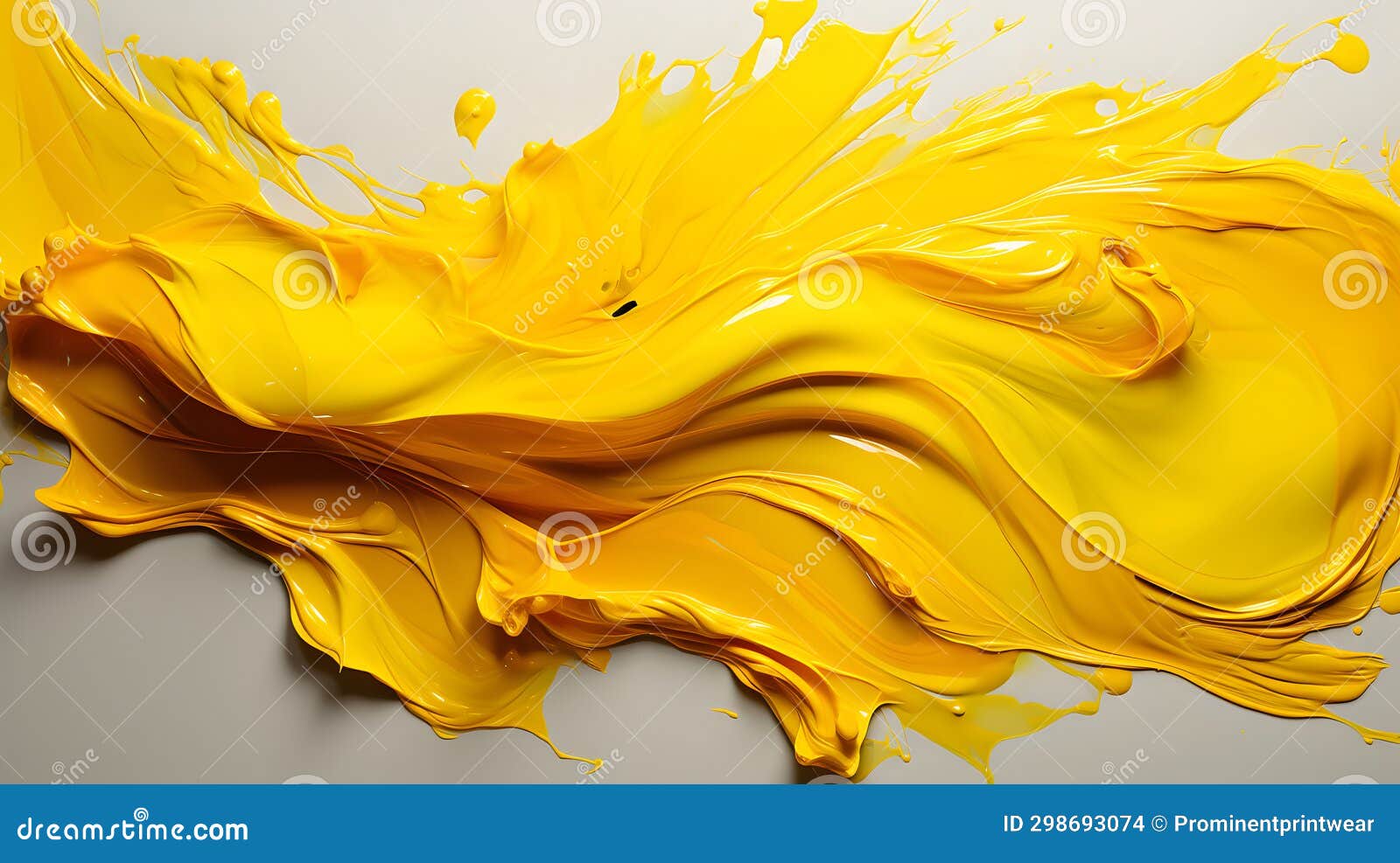 Yellow Stroke of Paint Isolated on Solid White Background Stock Photo ...