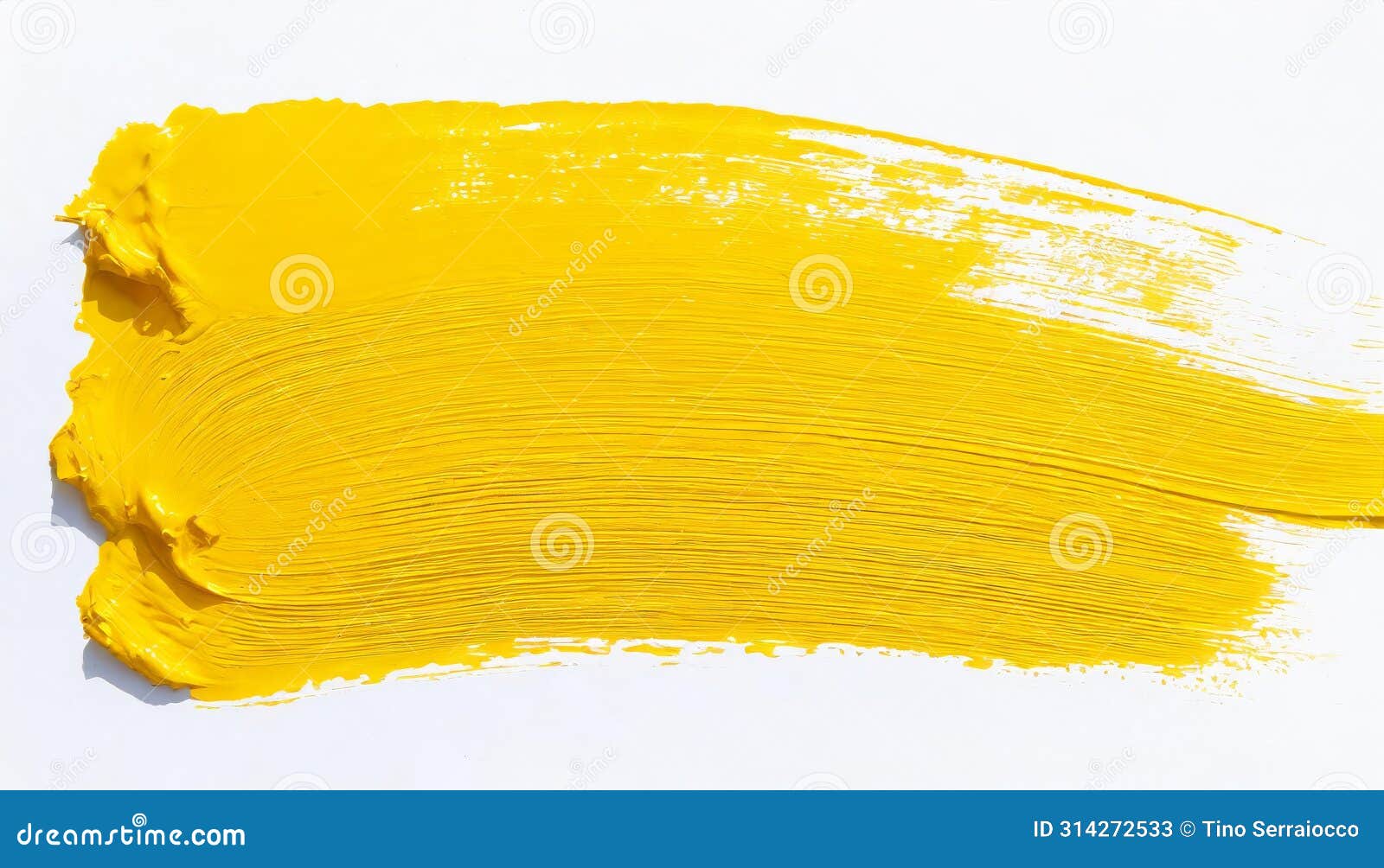 Yellow Stroke of Paint Texture on White Background , Generated by AI ...