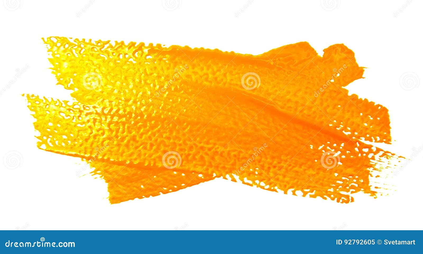 Yellow Strokes of the Paint Brush Isolated Stock Image - Image of craft ...
