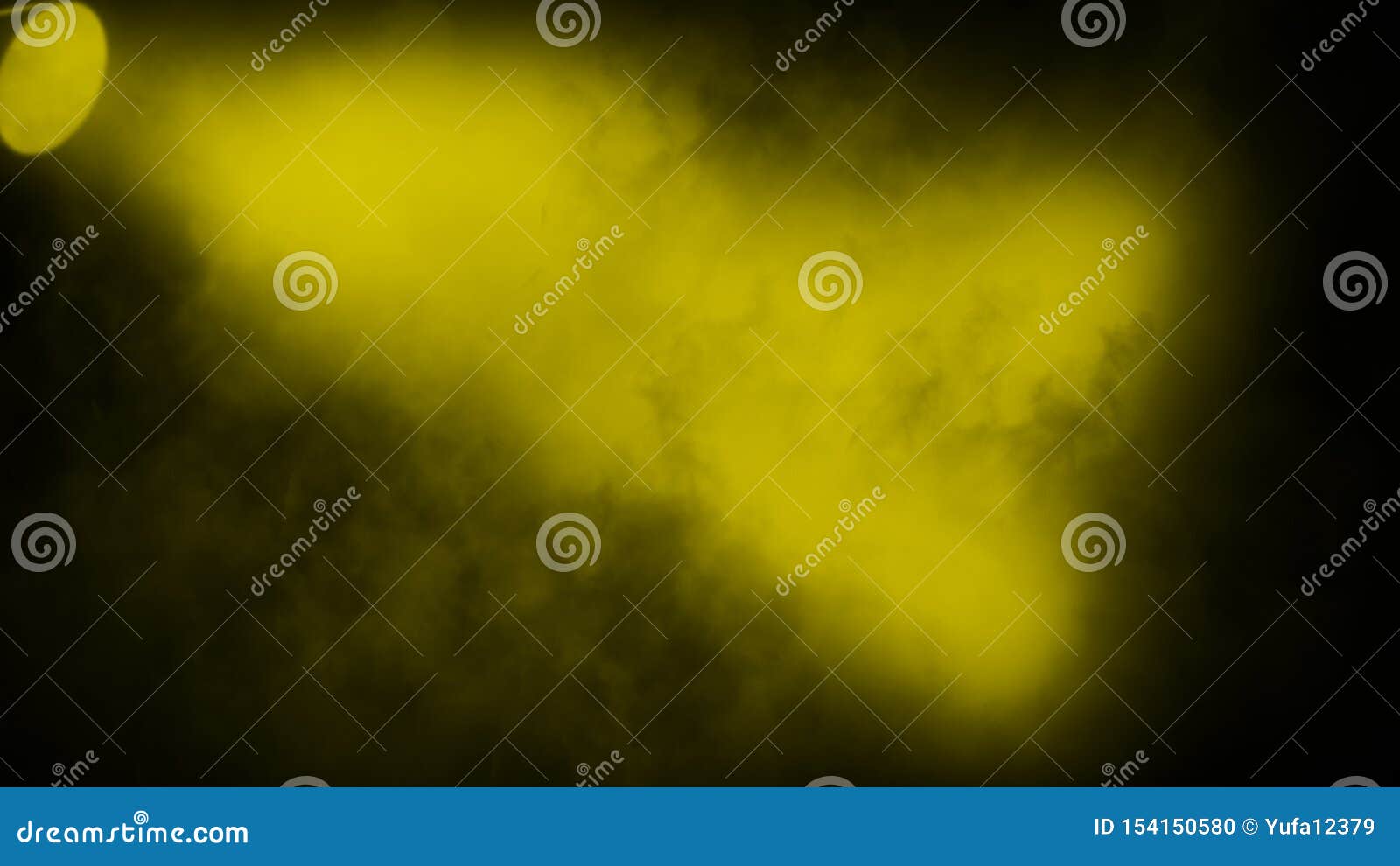 Yellow Studio Spotlight . Stage with Smoke on the Floor Background ...