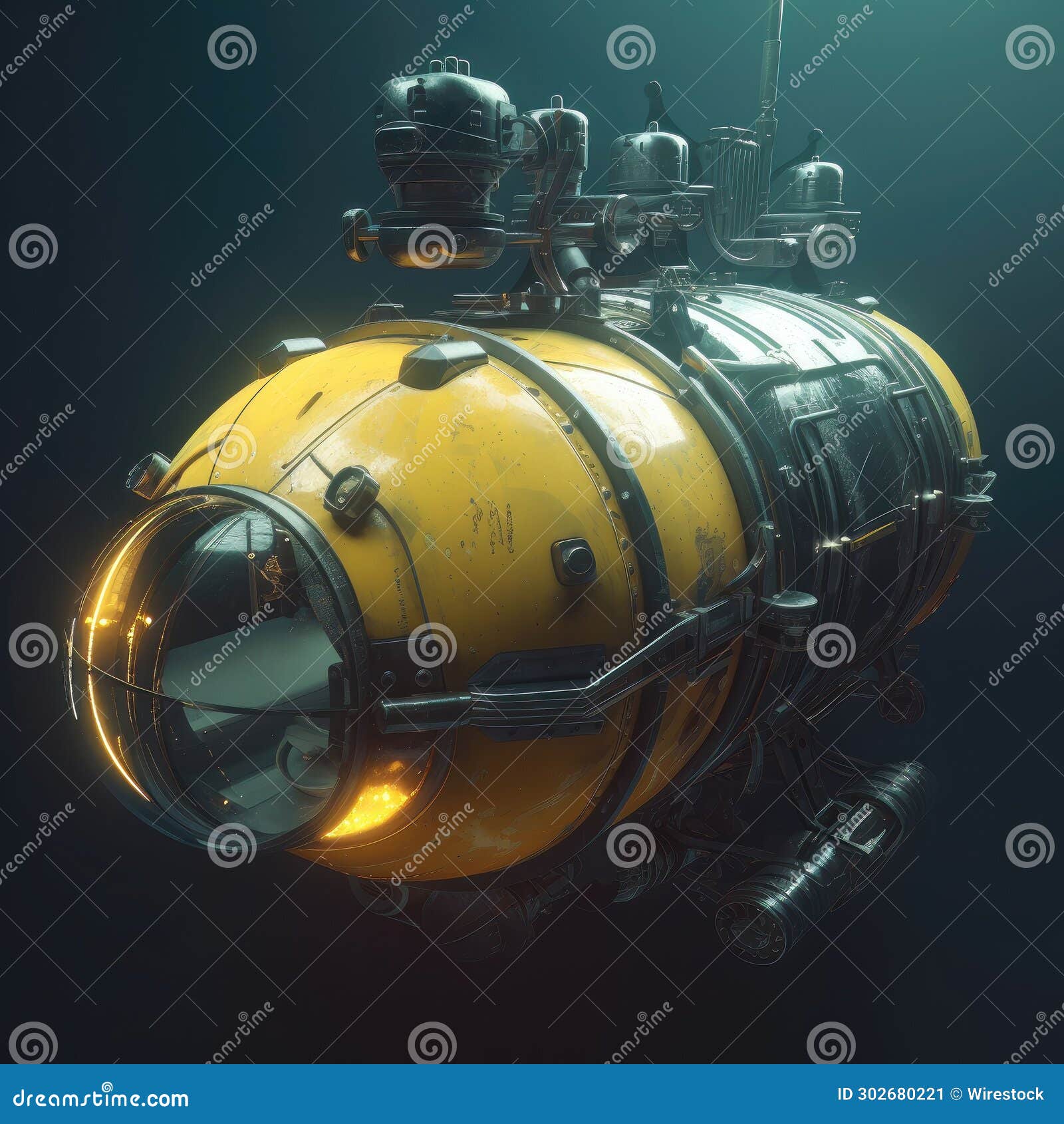 Submarine Floating Above Grungy Rust Background Stock Photography ...