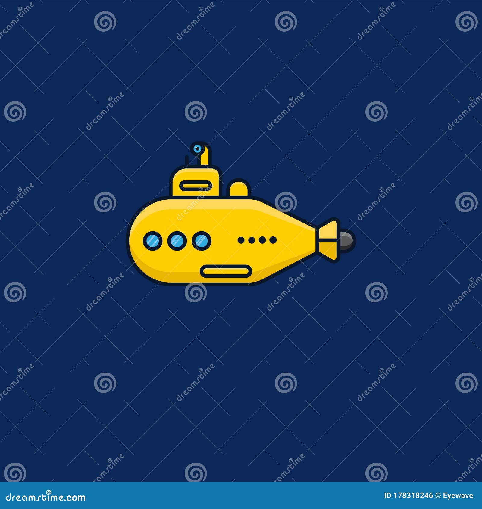 Yellow Submarine Vector Illustration Stock Vector - Illustration of ...