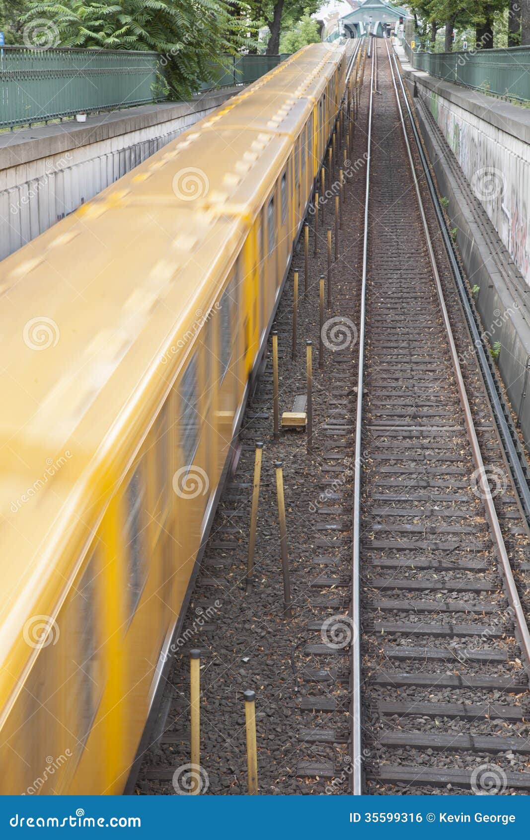 Yellow Subway Train in Berlin Stock Photo - Image of railway, berlin ...