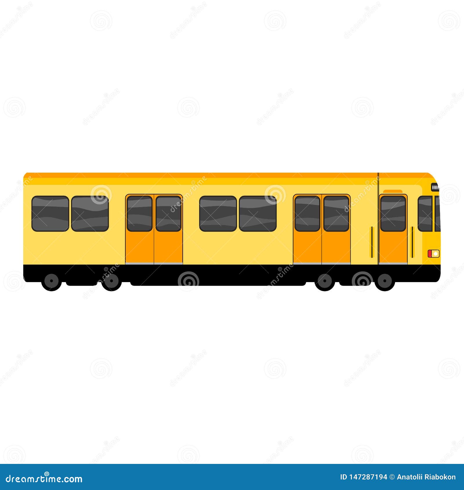 Yellow Subway Train Icon, Cartoon Style Stock Vector - Illustration of ...