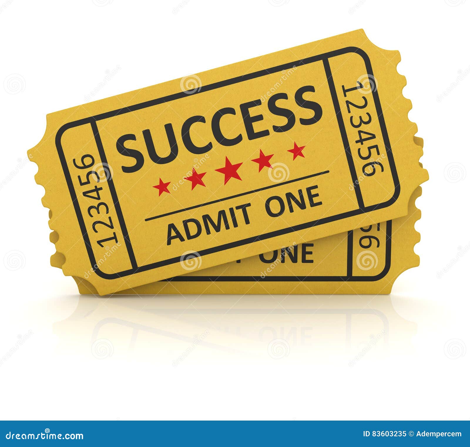 Ticket To Success Raffle Roll Achieve Goal Mission Objective Stock ...