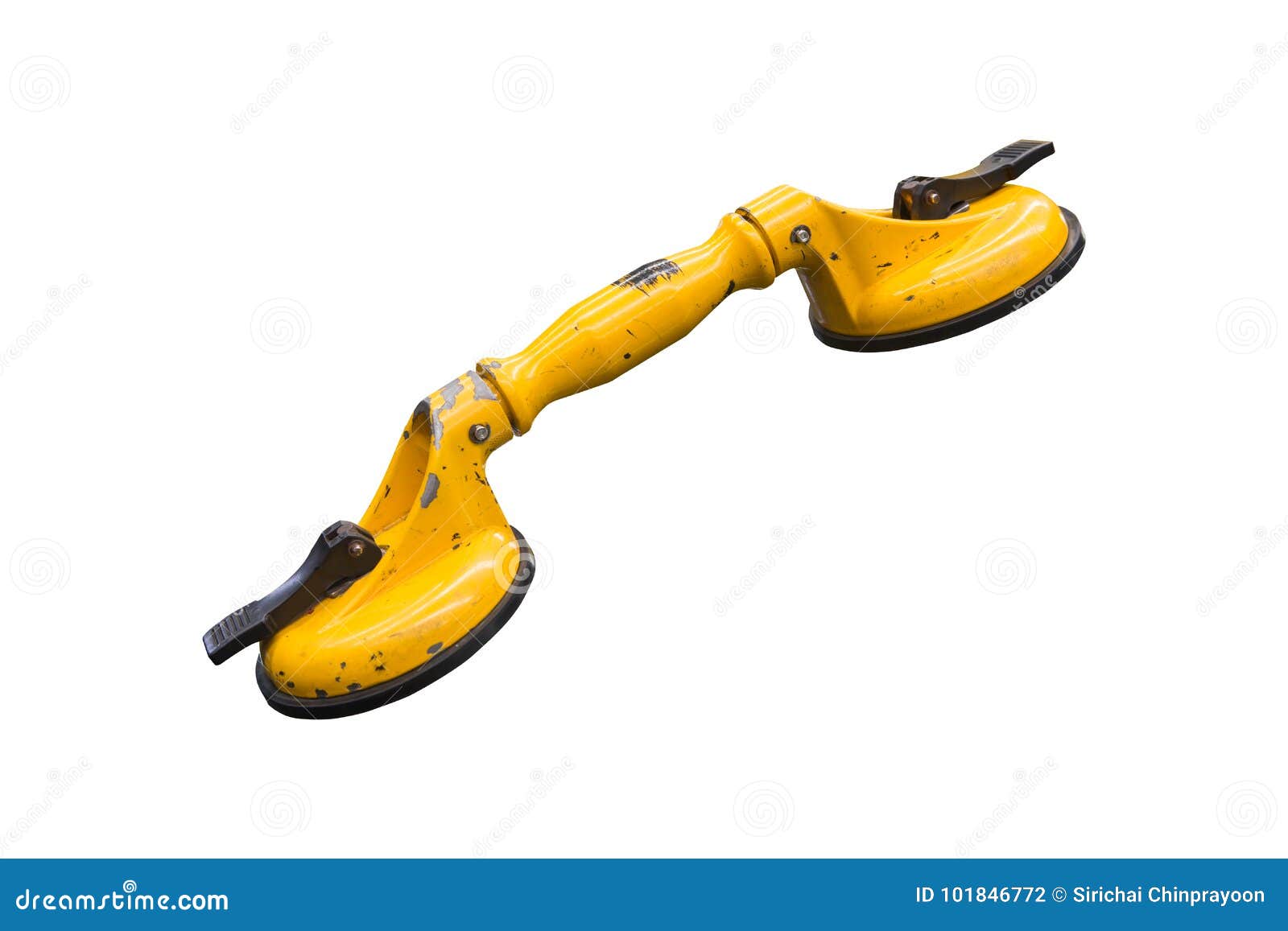Yellow Suction Cup Lifter on White Background Stock Photo - Image of ...