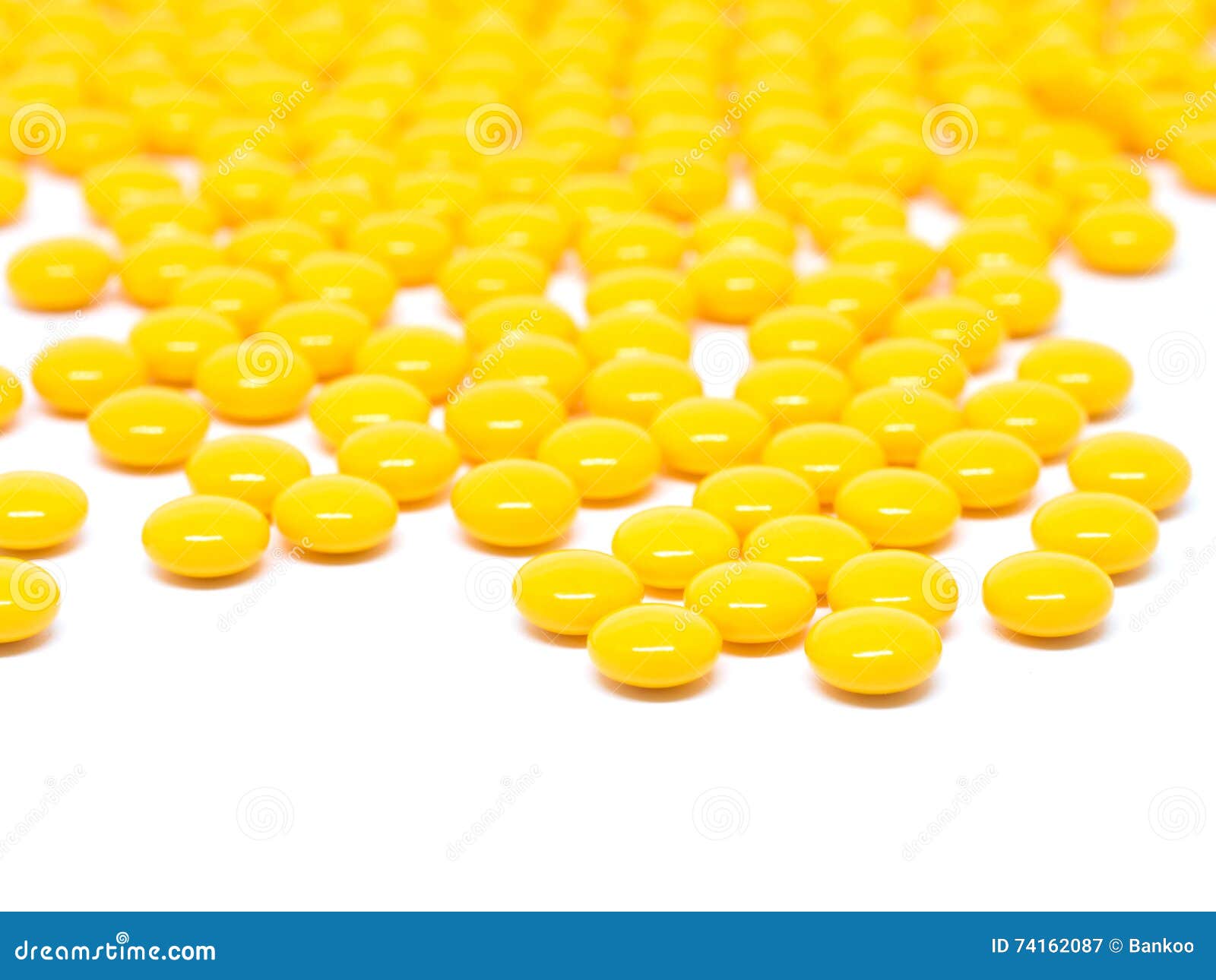 Yellow Sugar Coated Tablets Pills Stock Image - Image of tablets ...