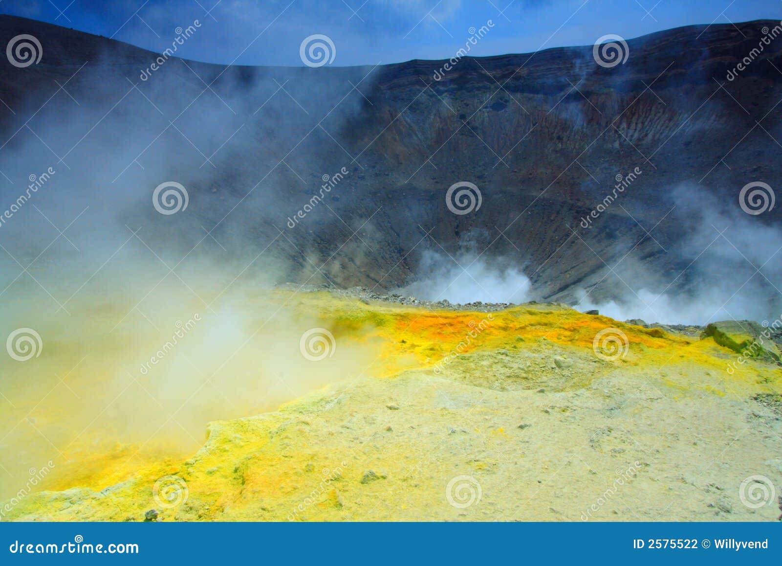 Yellow Sulphur on the Volcano Stock Photo - Image of desert, mysterious ...