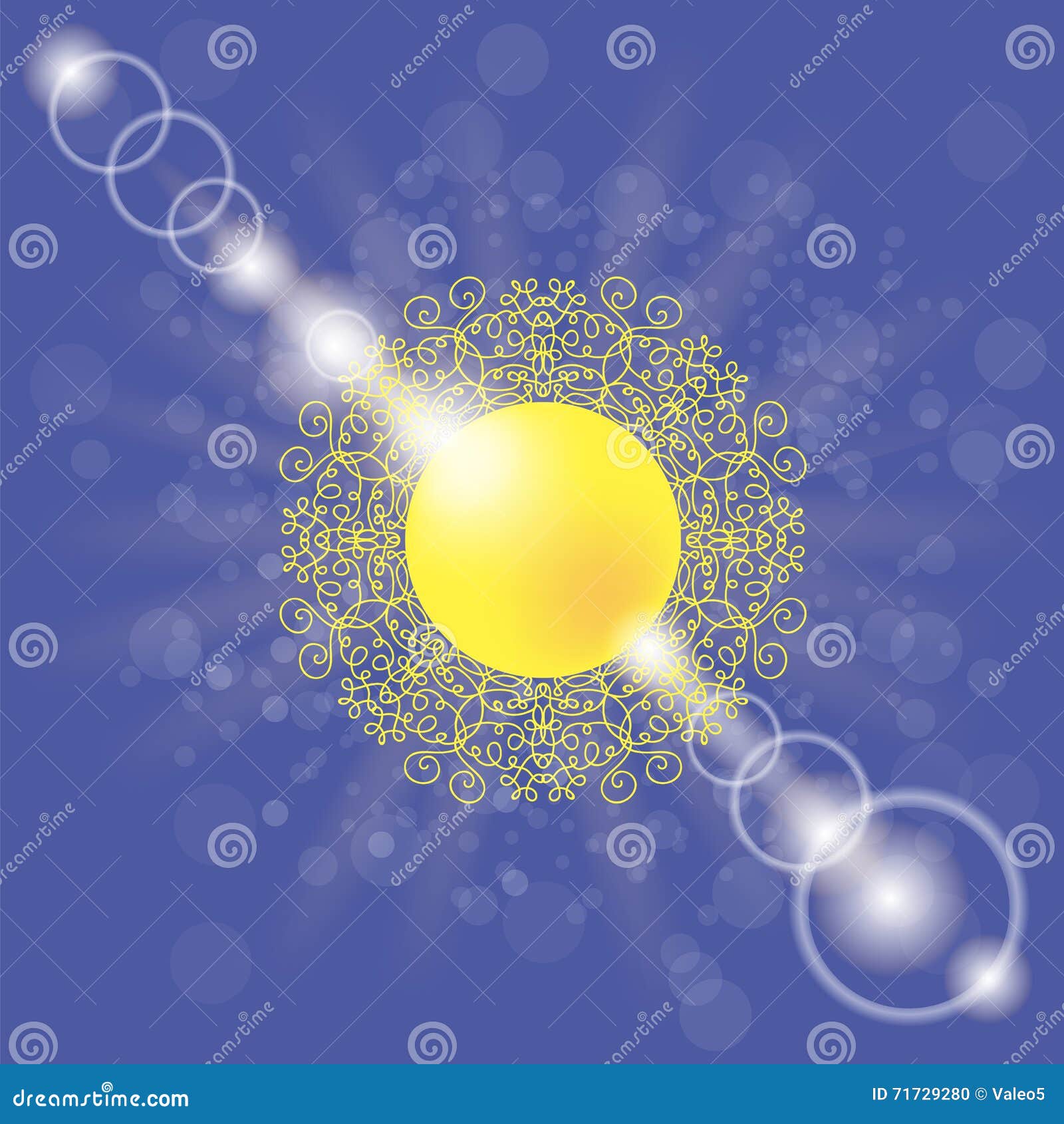 Yellow Summer Sun on Blue Background Stock Vector - Illustration of ...