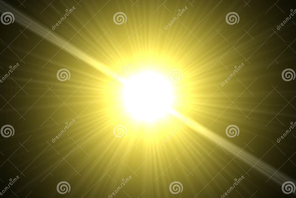 Yellow sun stock illustration. Illustration of flair, nova - 97209