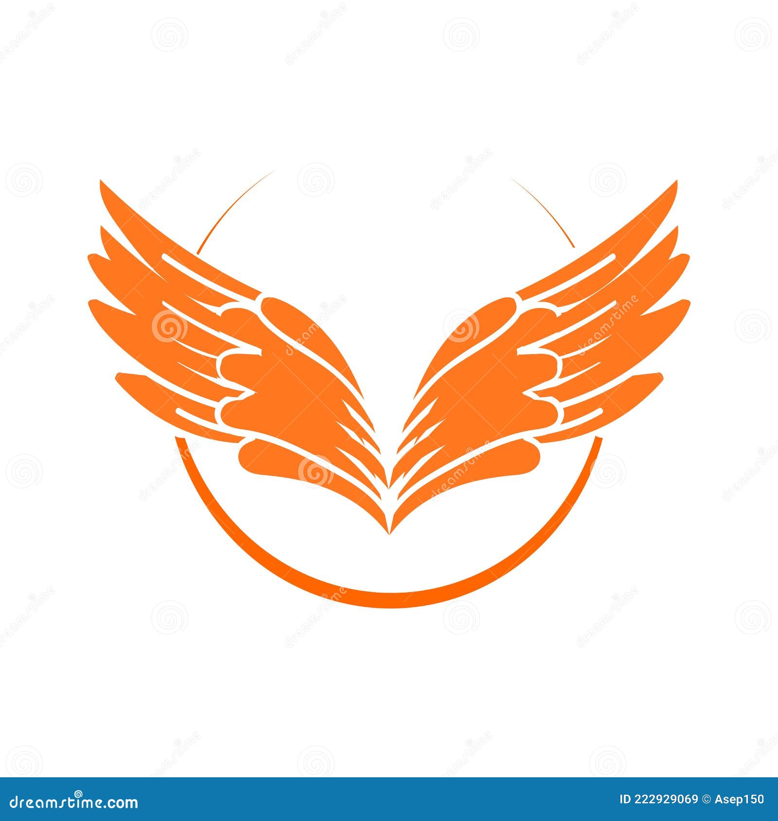 Yellow Sun Angel Wing Logo and Icon Illustration Stock Vector ...