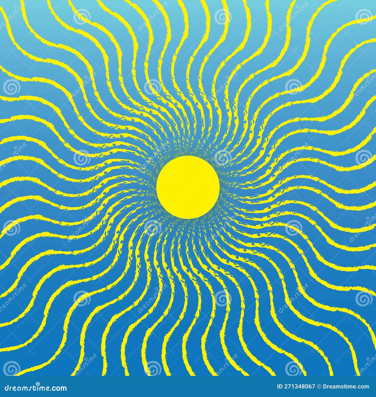 Yellow Sun on a Blue Sky Background. Wallpaper. Square Format. Stock ...