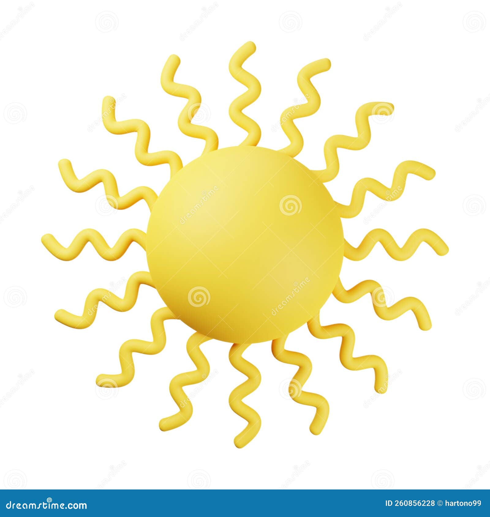 Yellow Sun 3D Illustration stock photo. Illustration of sunshine ...