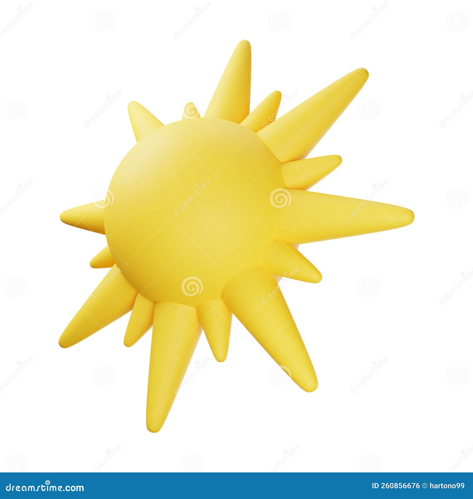 Yellow Sun 3D Illustration stock photo. Illustration of sunshine ...
