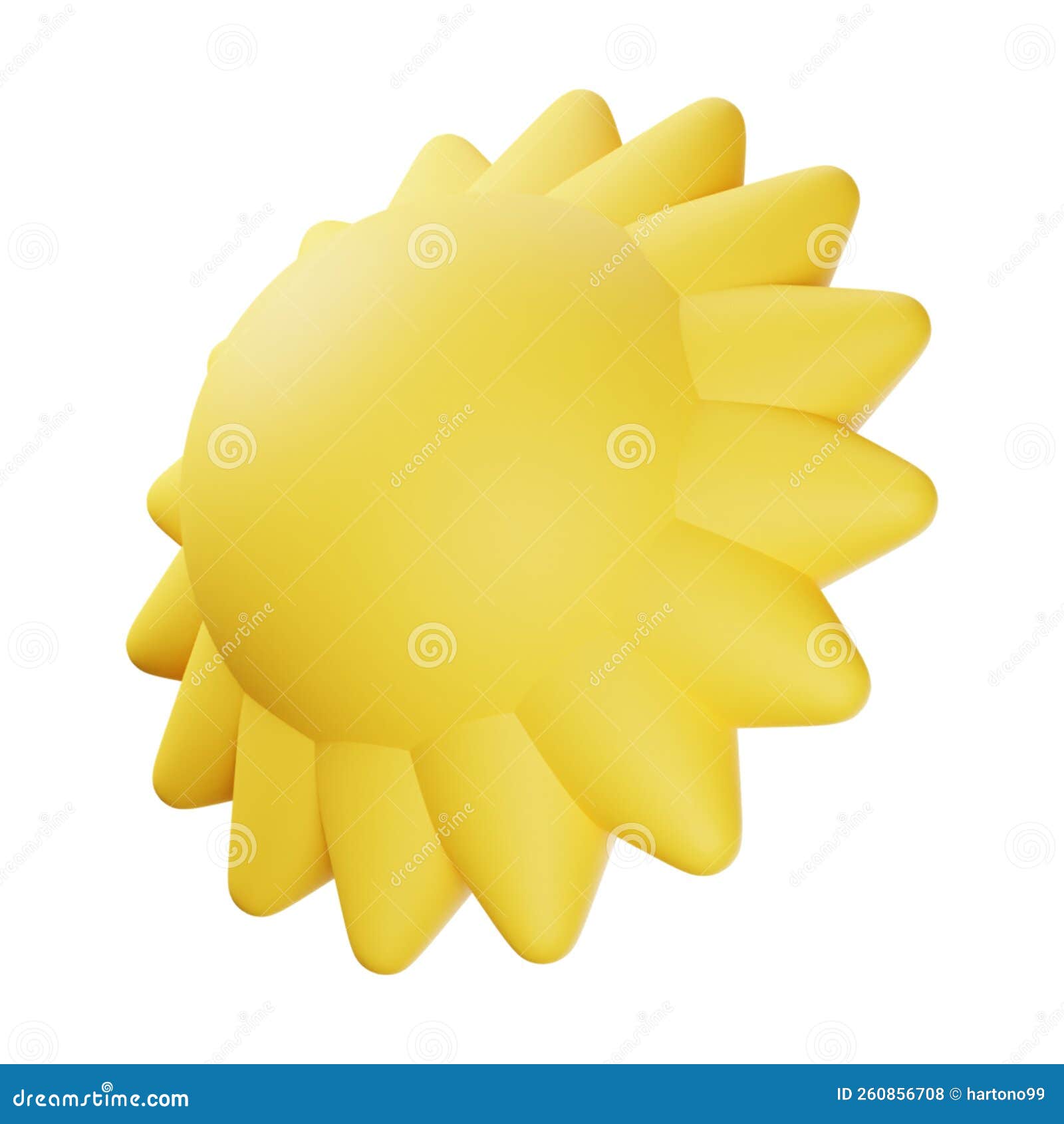 Yellow Sun 3D Illustration stock photo. Illustration of yellow - 260856708